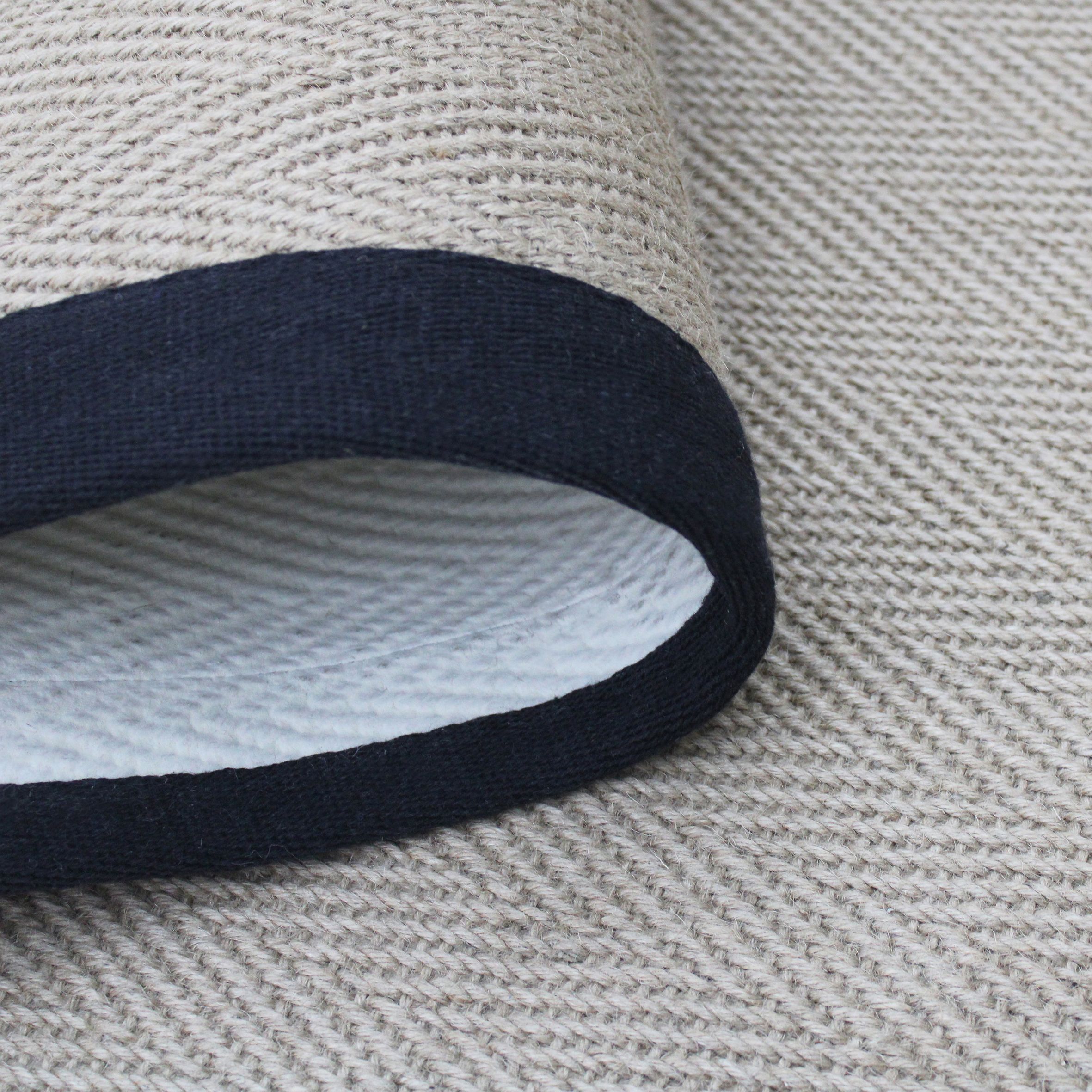 Natural & Black Herringbone Medium Runner, (L)180cm x (W)60cm