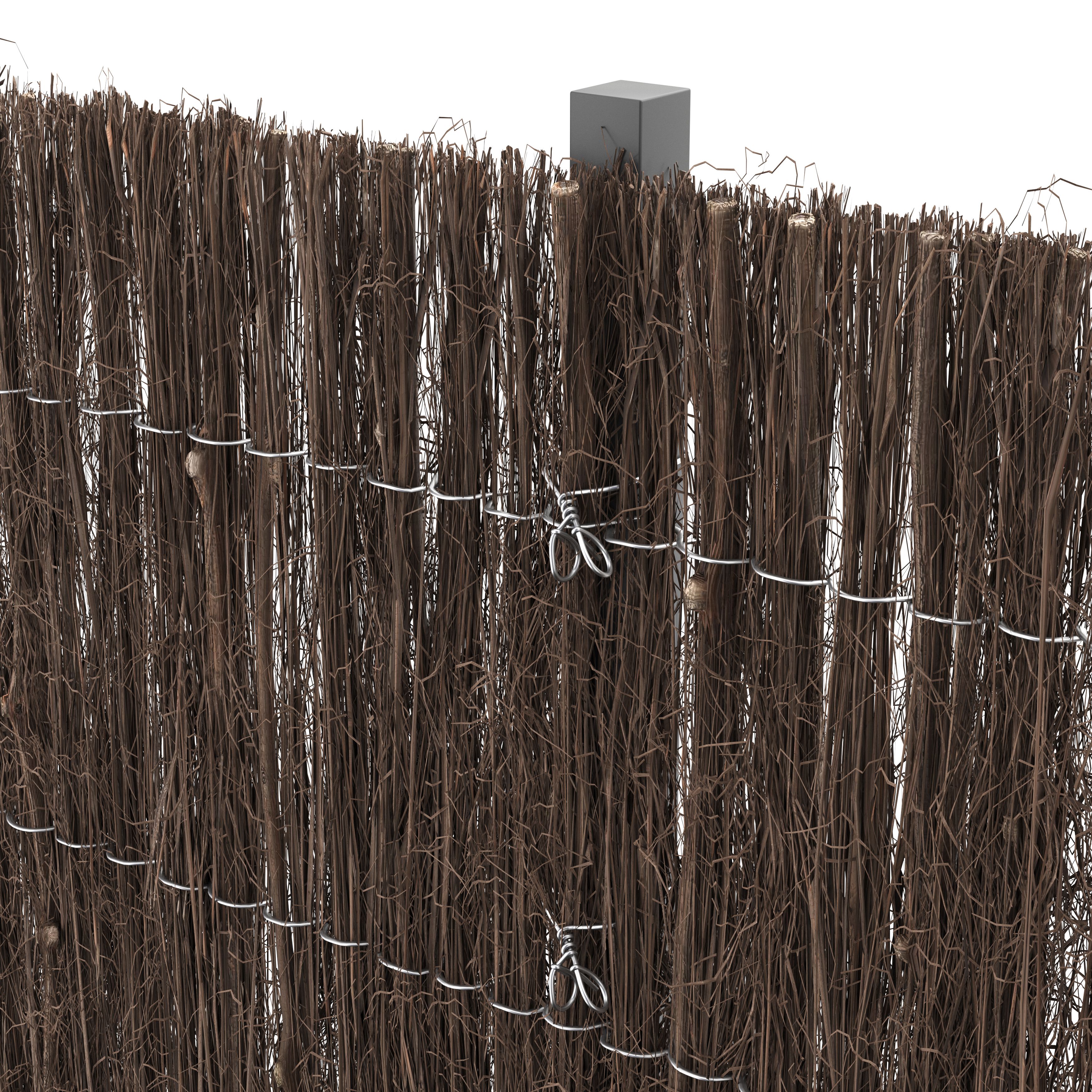 Natural Brushwood Garden screen (H)1m (W)3m