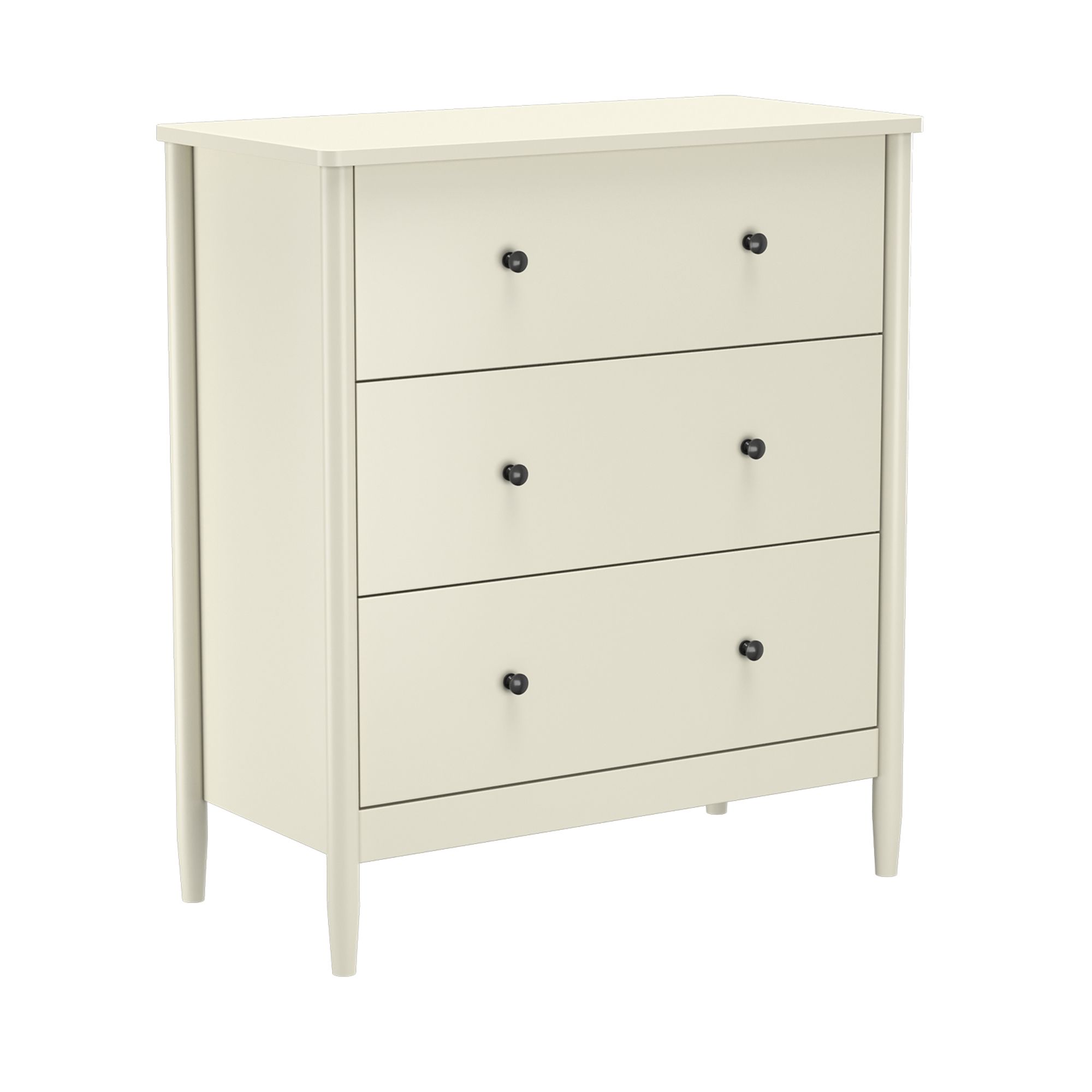 Natural cream 3 Drawer Painted Chest (H)900mm (W)800mm (D)395mm