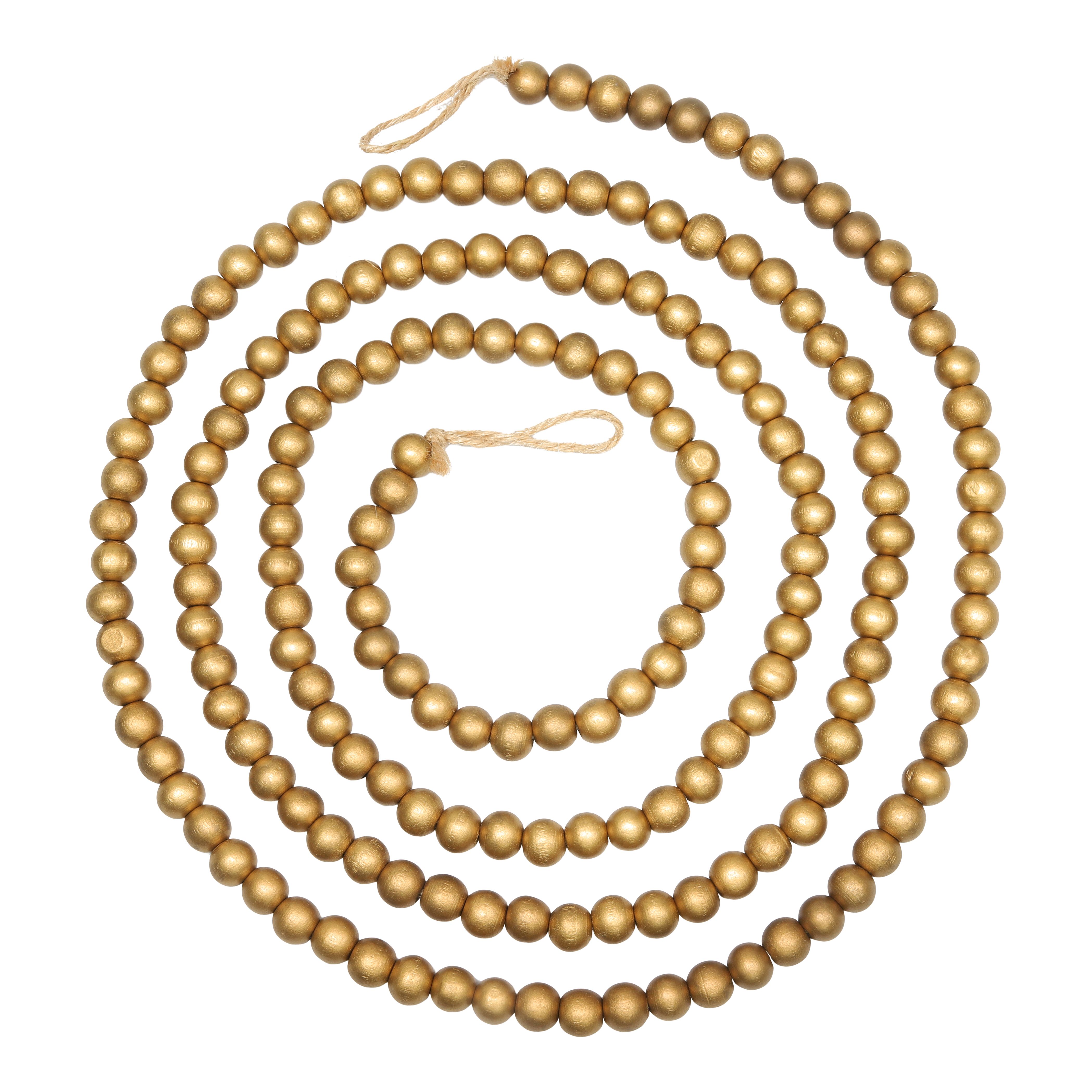 Natural Gold effect Wood Bead chain 2m