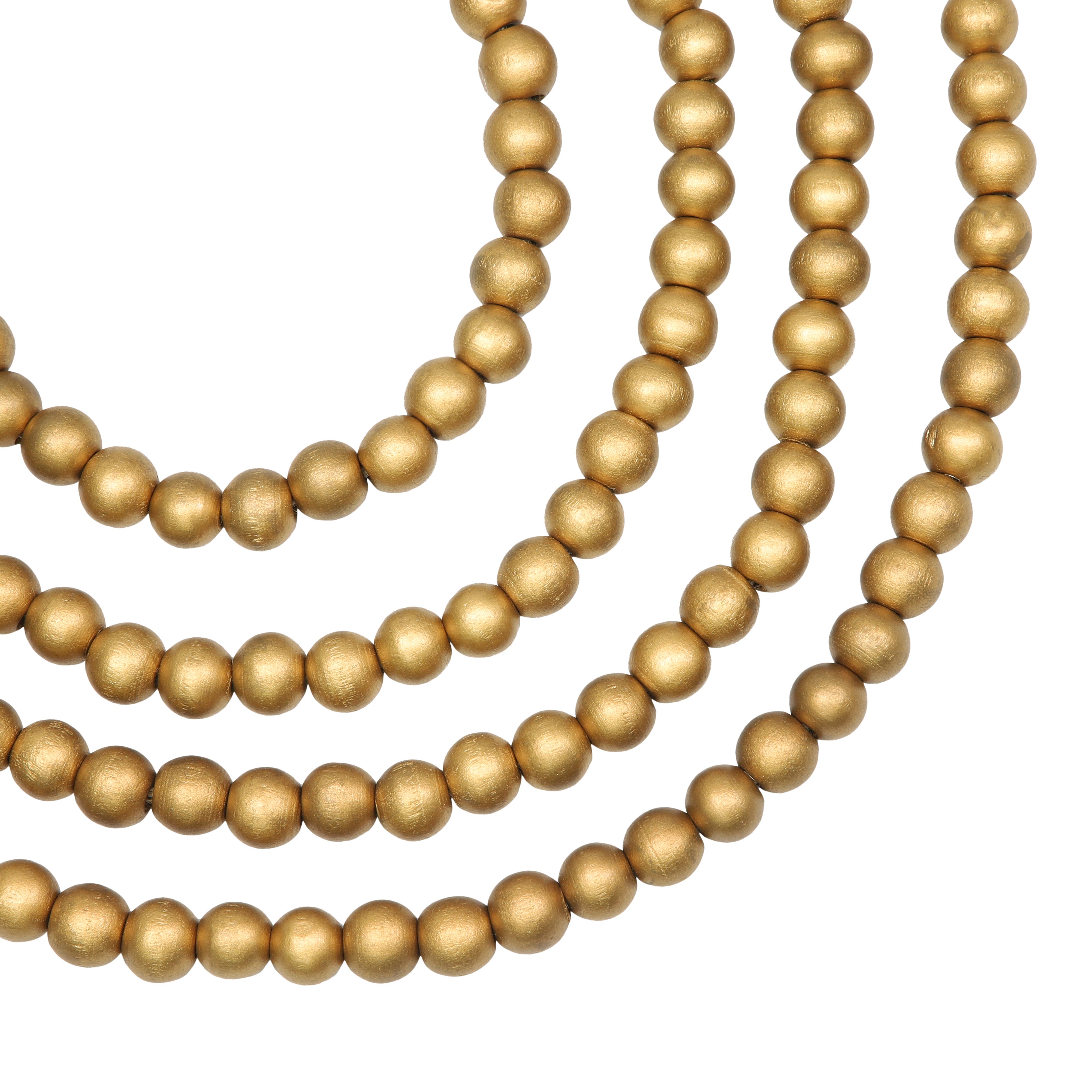 Natural Gold effect Wood Bead chain 2m