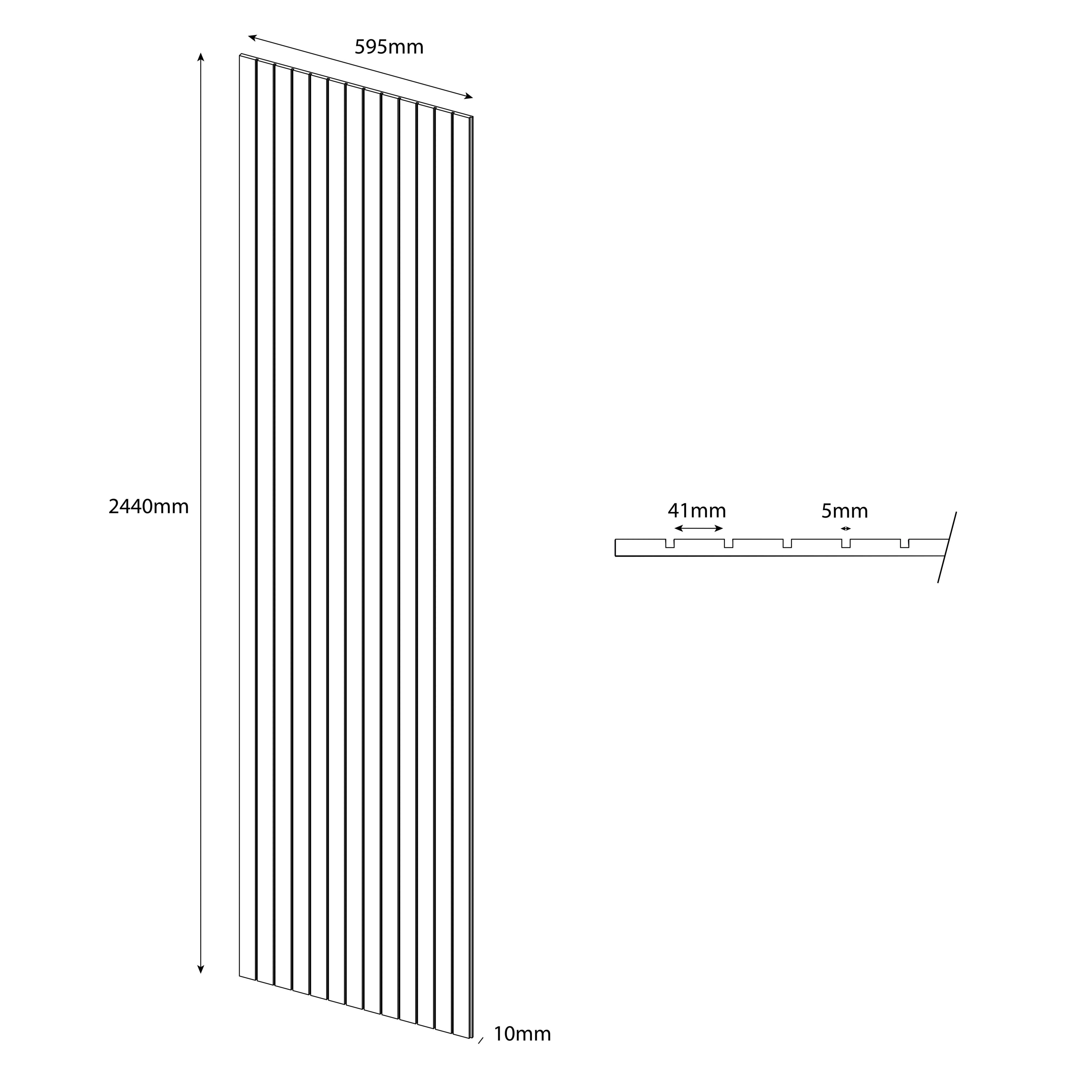 Natural Golden Oak Slatted Wood Easy connect Decorative wall panel (H ...