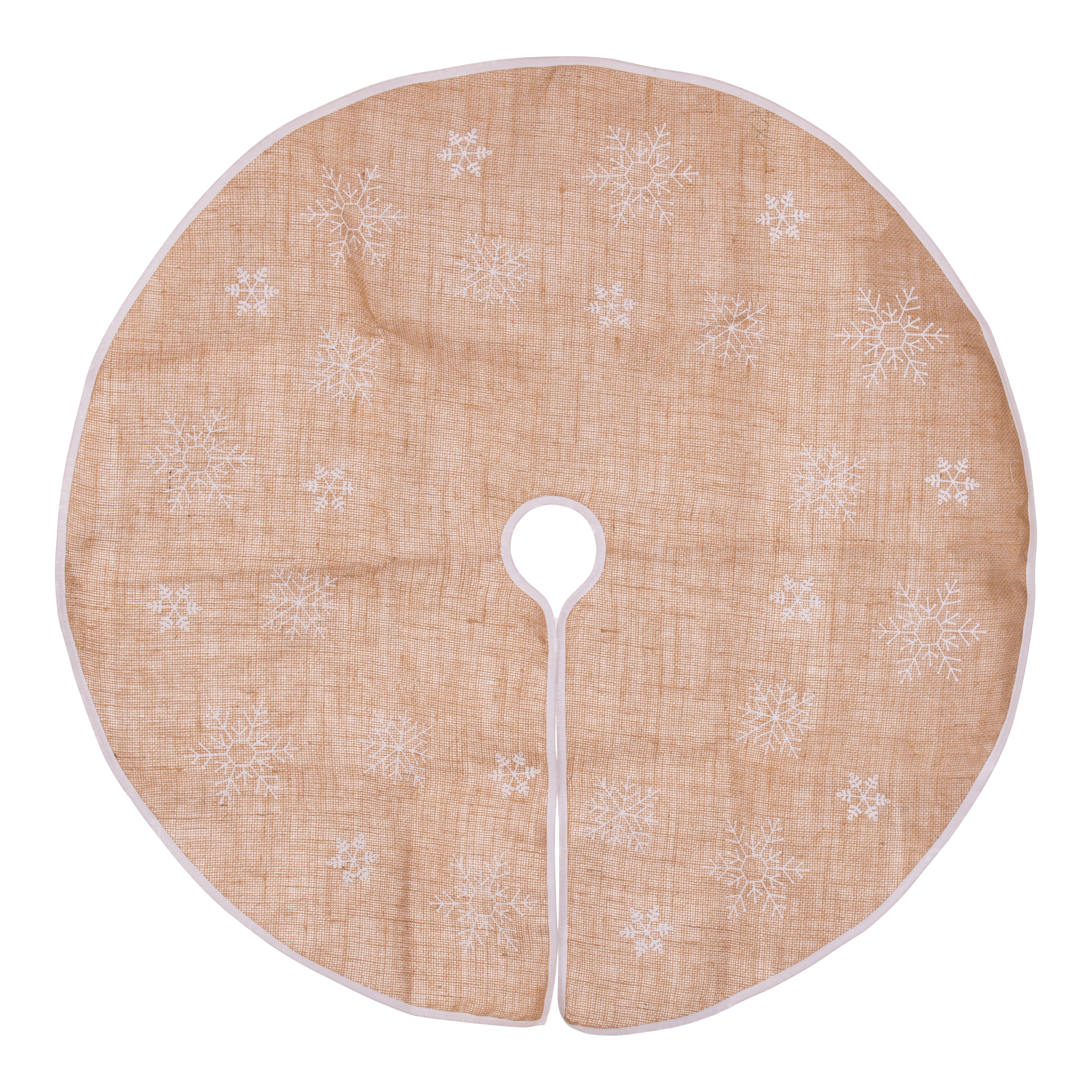 Natural Hessian Nordic Snowflake Tree skirt 99cm(Dia)