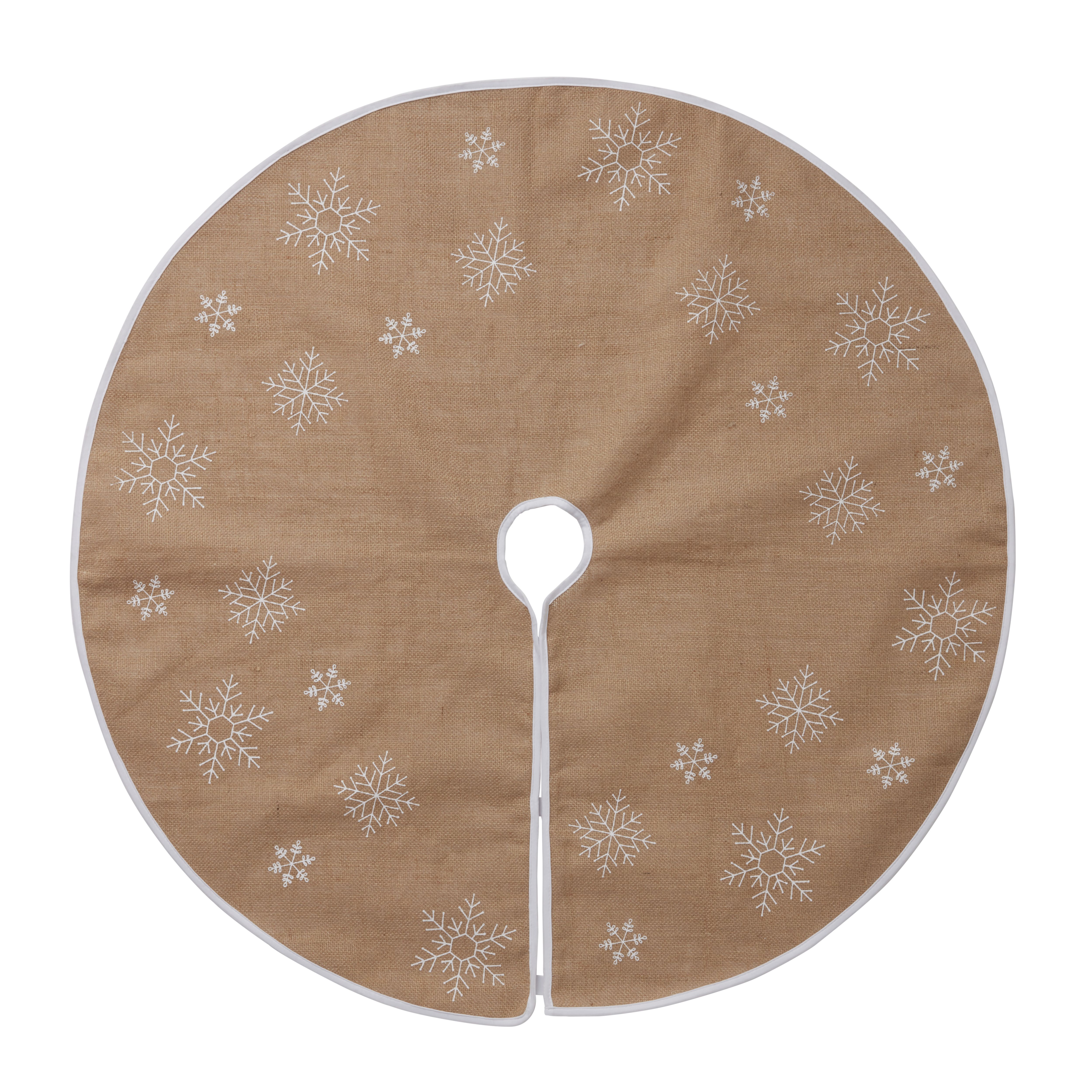 Natural Hessian Nordic Snowflake Tree skirt 99cm(Dia)