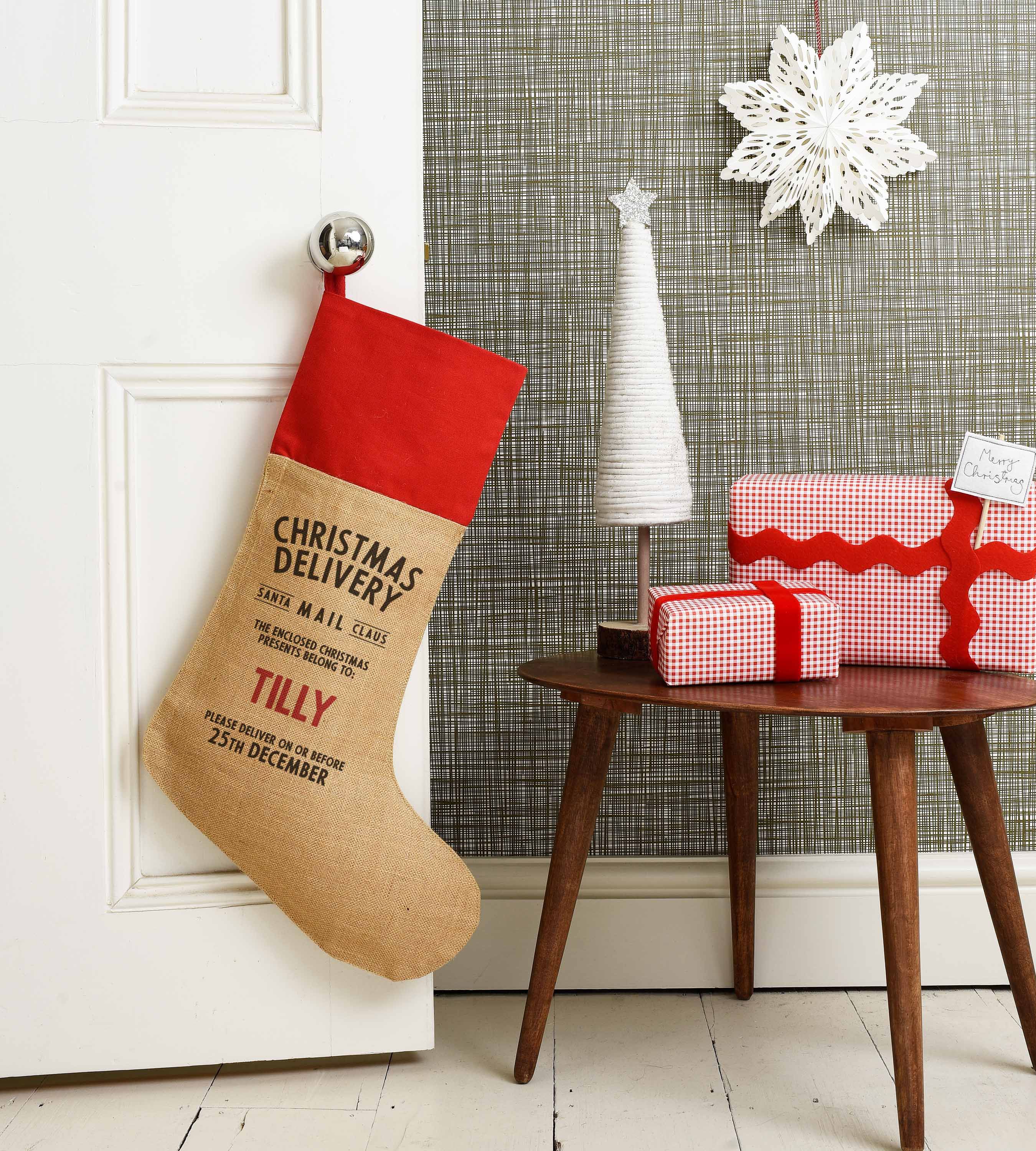 Natural Hessian Personalisable Classic Stocking | DIY at B&Q
