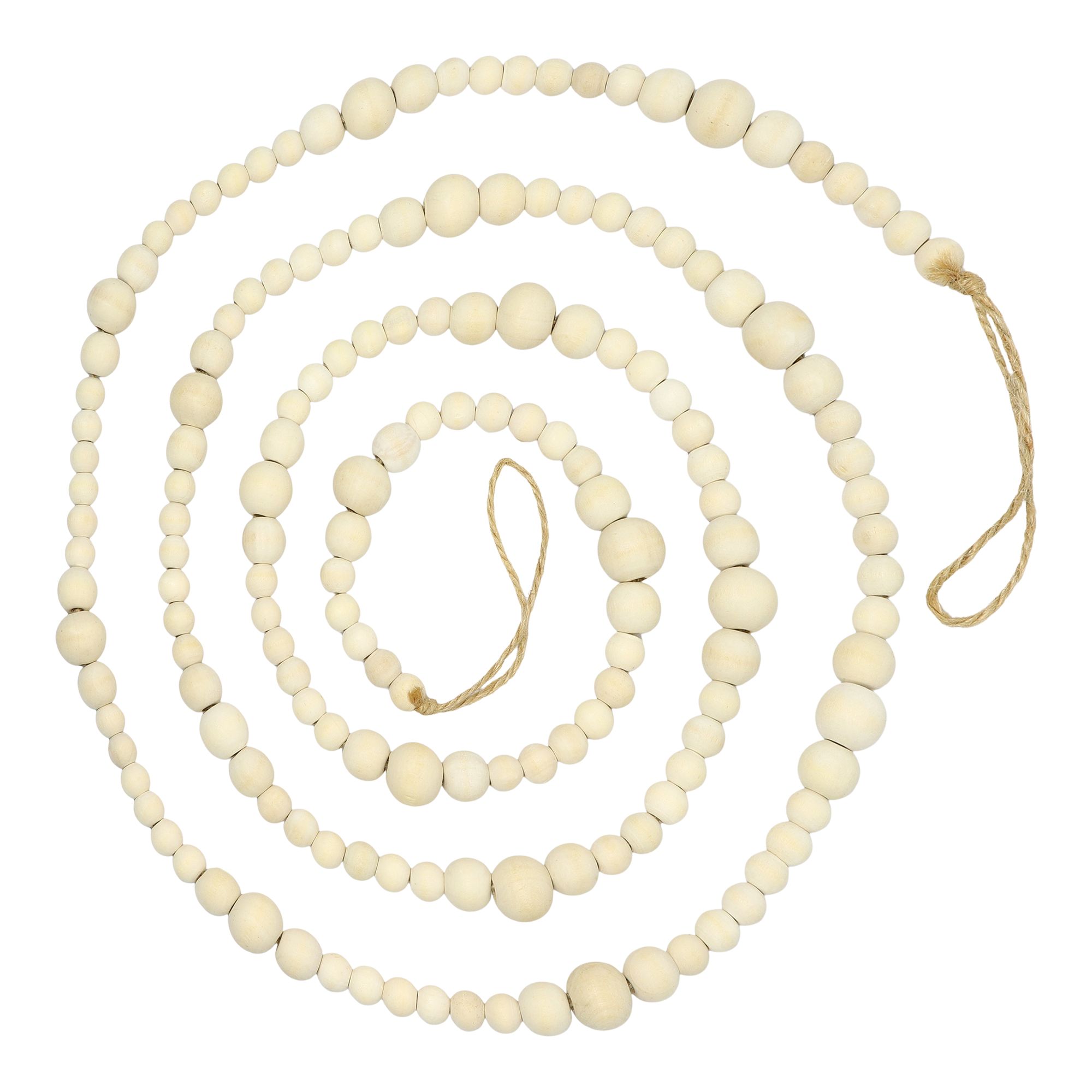 Natural Light Wood Bead chain 2m