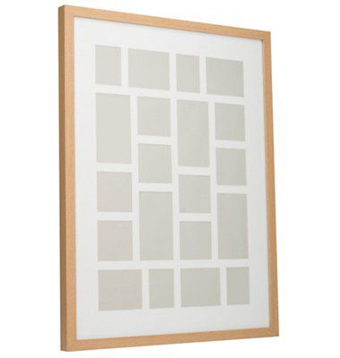 Natural Oak effect Multi Picture frame (H)84cm x (W)64cm | DIY at B&Q