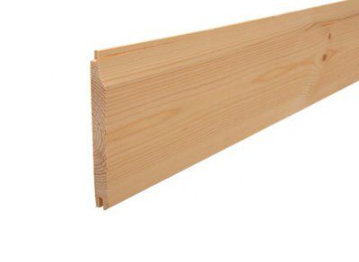 Natural Pine Cladding (W)119mm (T)14.5mm, Pack of 4