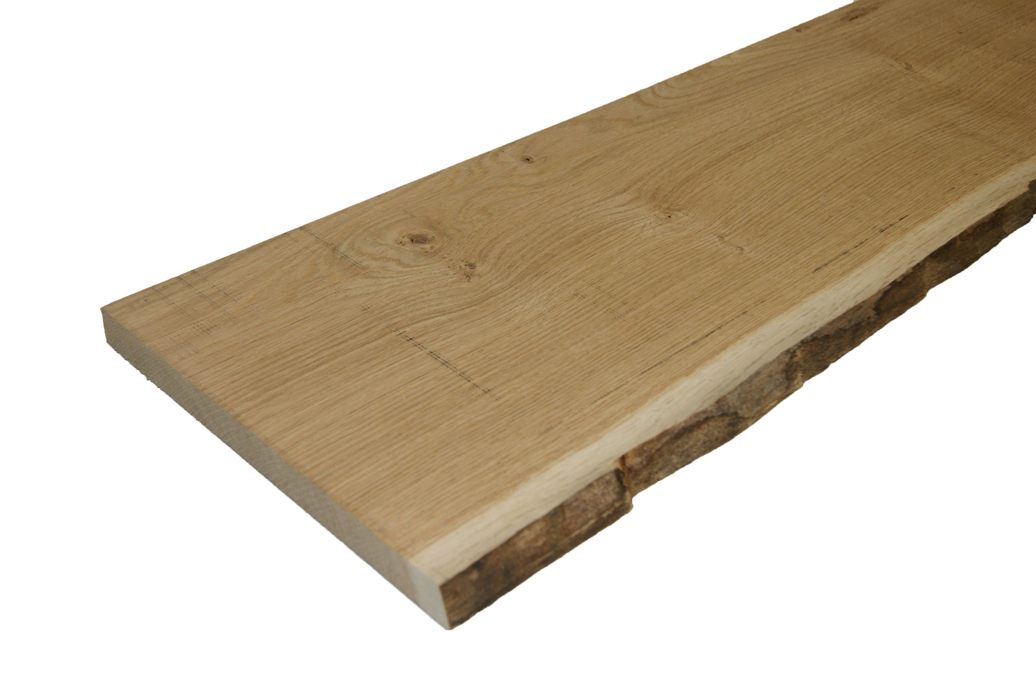 Natural Waney edge Oak Furniture board, (L)1.8m (W)300mm (W)250mm-300mm ...
