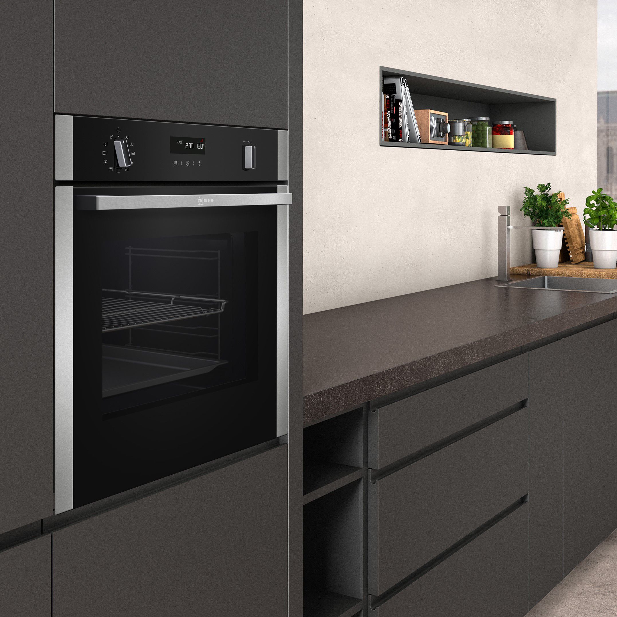 NEFF B6ACH7HH0B BUILT-IN SINGLE MULTI-FUNCTION ELECTRIC OVEN - BLACK