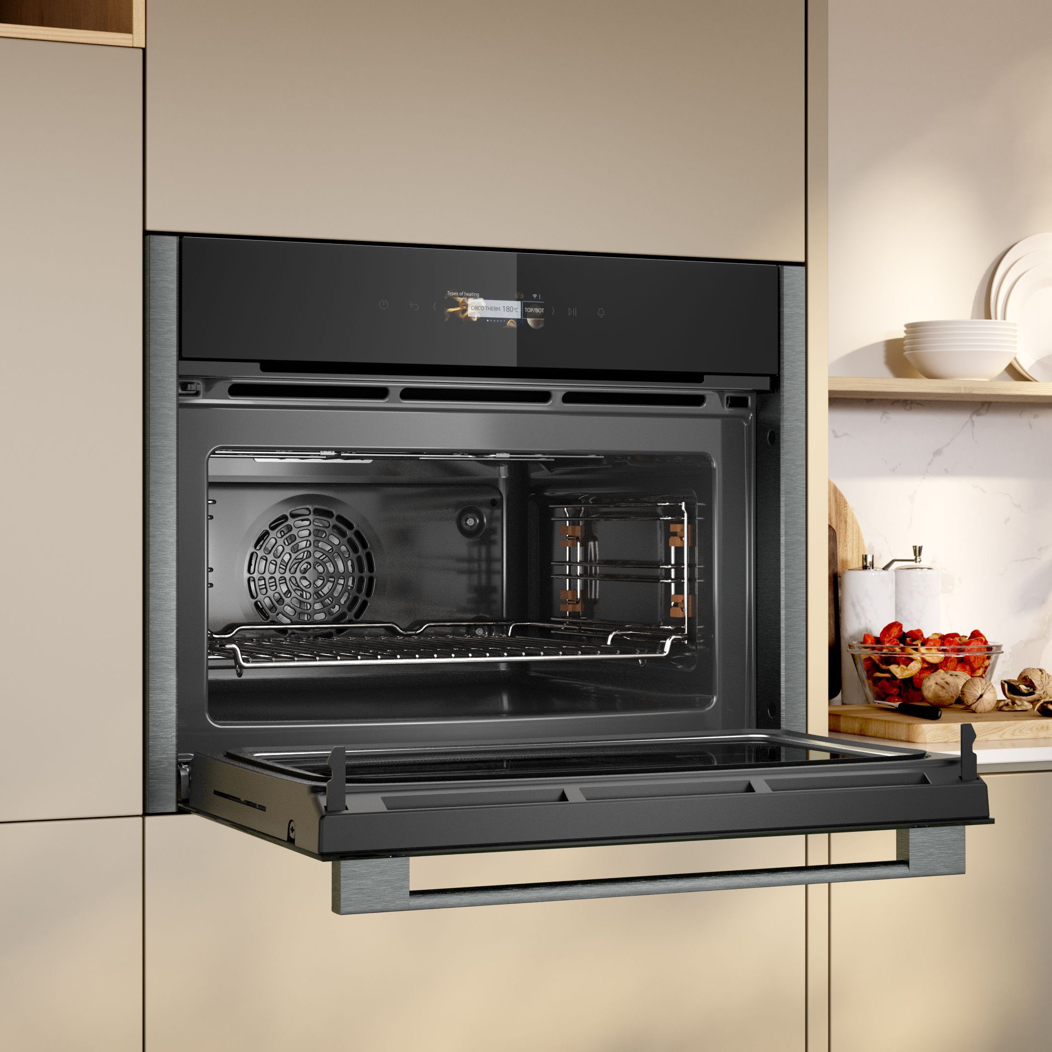 NEFF N70 C24MR21G0B Built-in Compact Combination microwave - Graphite grey