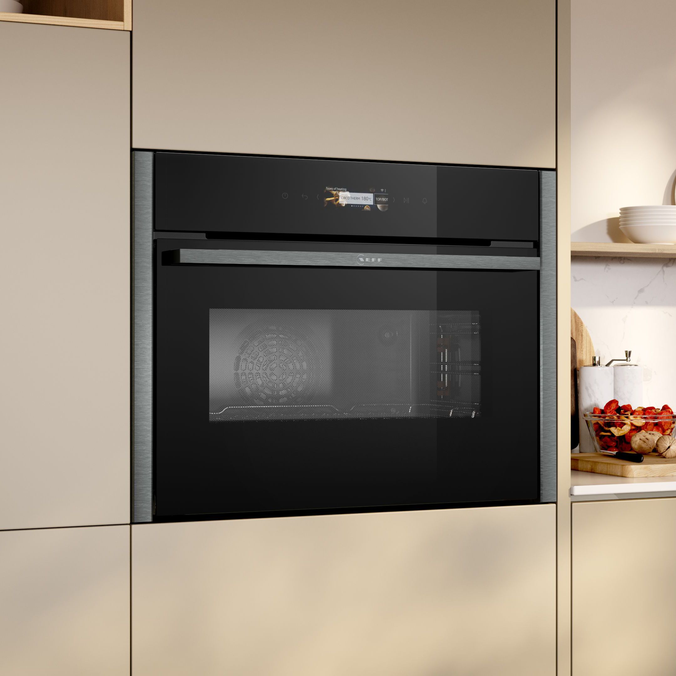 NEFF N70 C24MR21G0B BUILT-IN COMPACT OVEN WITH MICROWAVE - GRAPHITE GREY