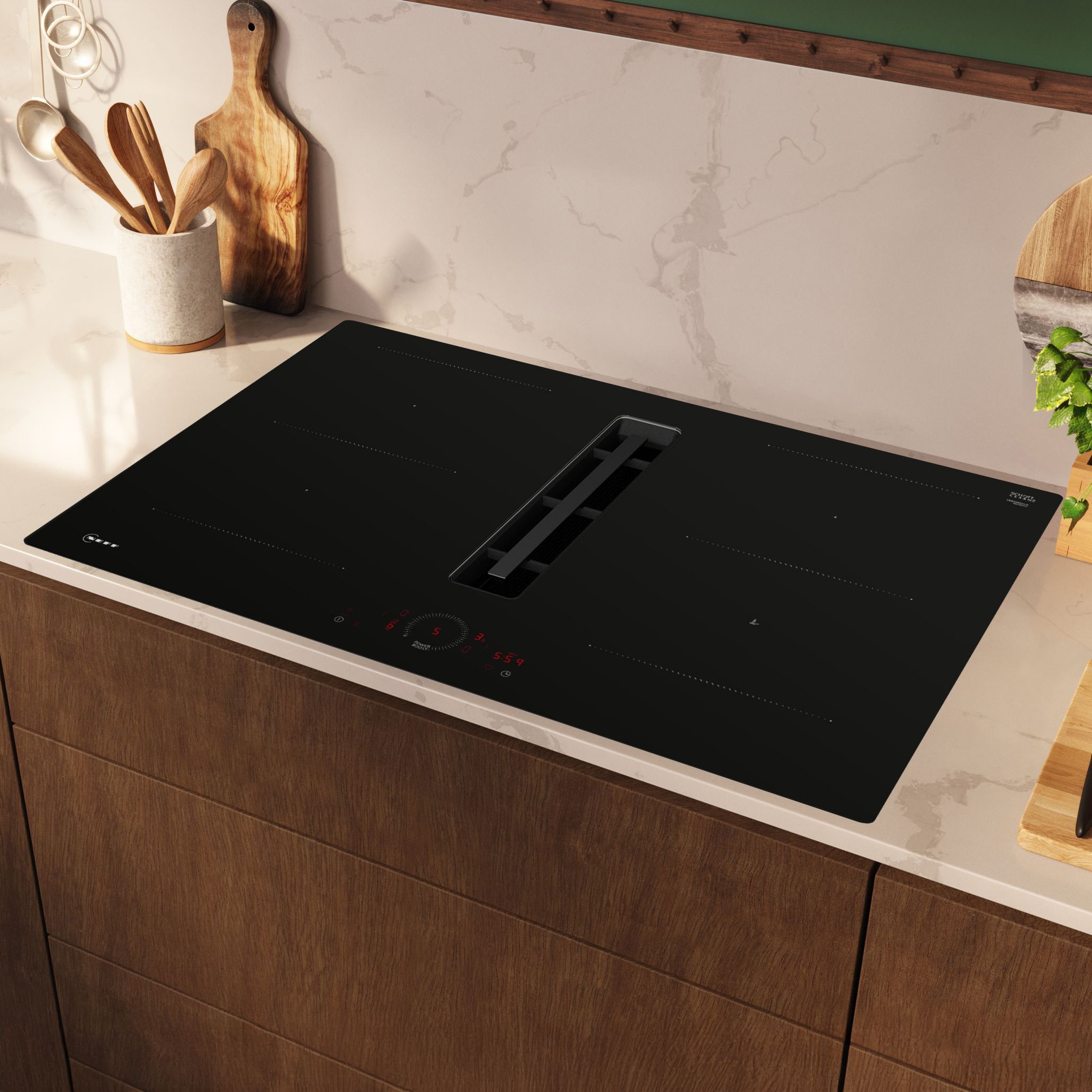 NEFF N70 V58NHQ4L0 80.2cm Induction Venting Hob - Black