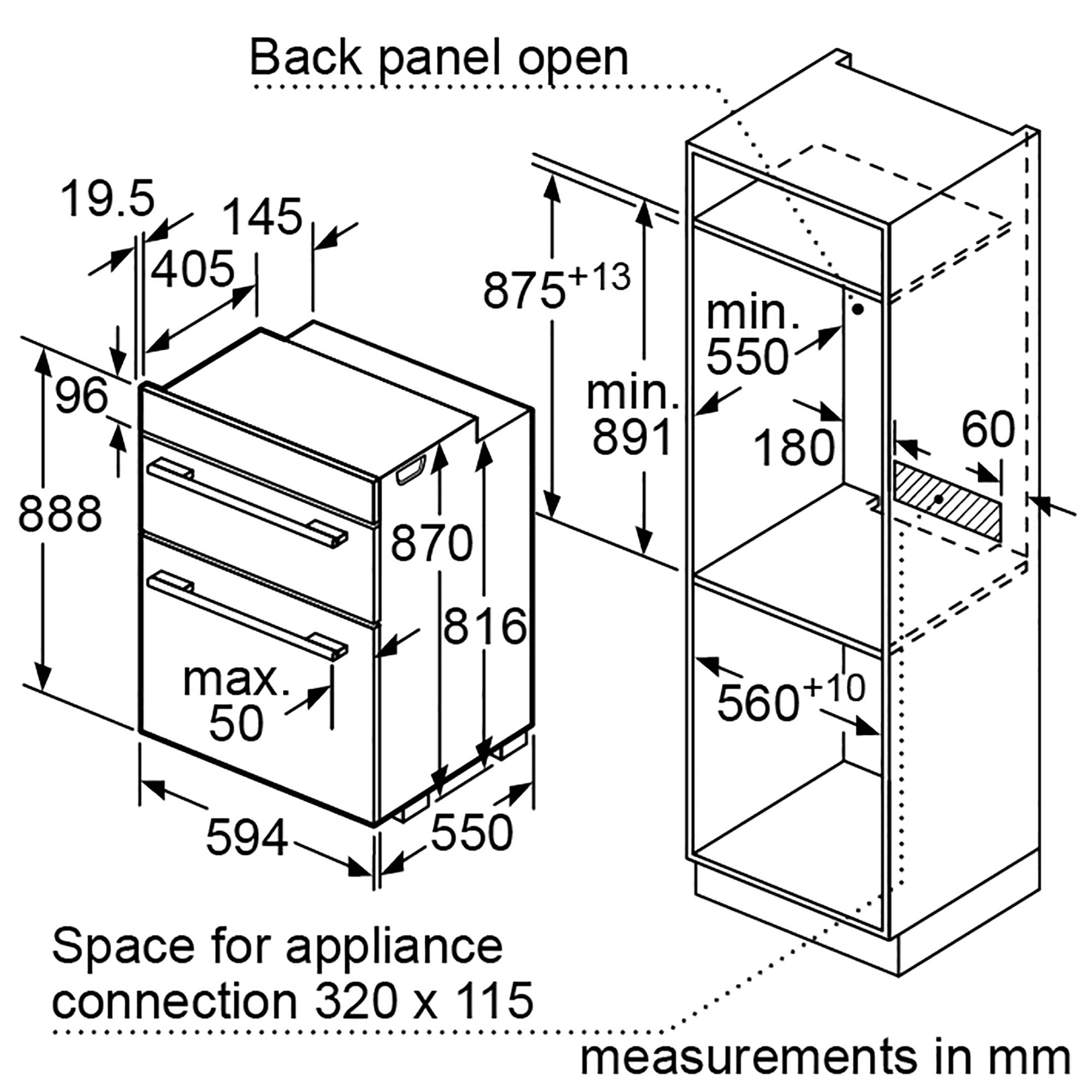 NEFF U1ACE2HN0B Built-in Electric Double oven - Black stainless steel ...