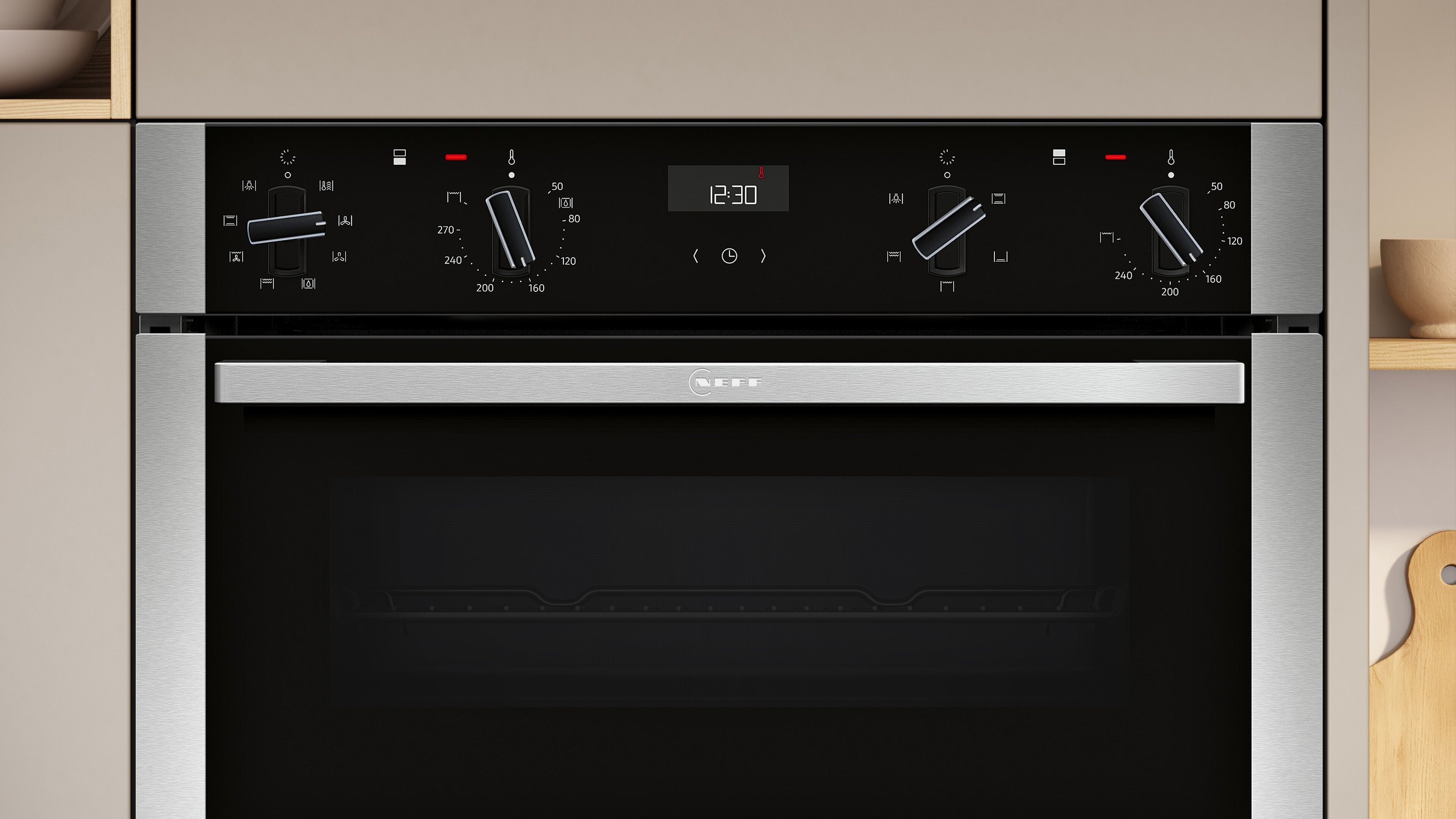 NEFF U1ACE2HN0B Built-in Electric Double oven - Black stainless steel ...