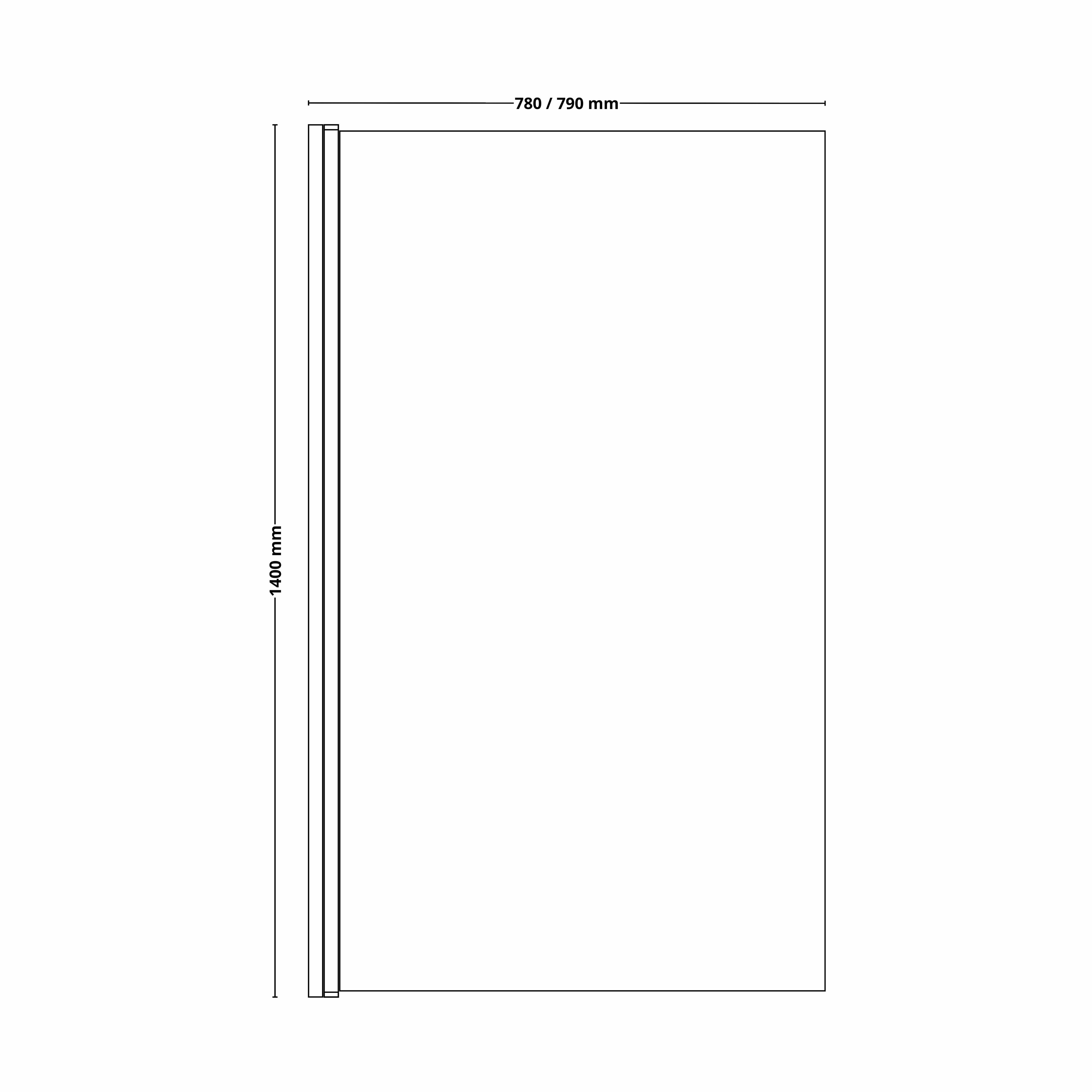 Neo Straight Clear glass Chrome effect frame Bath screen, (W) 780mm (H ...