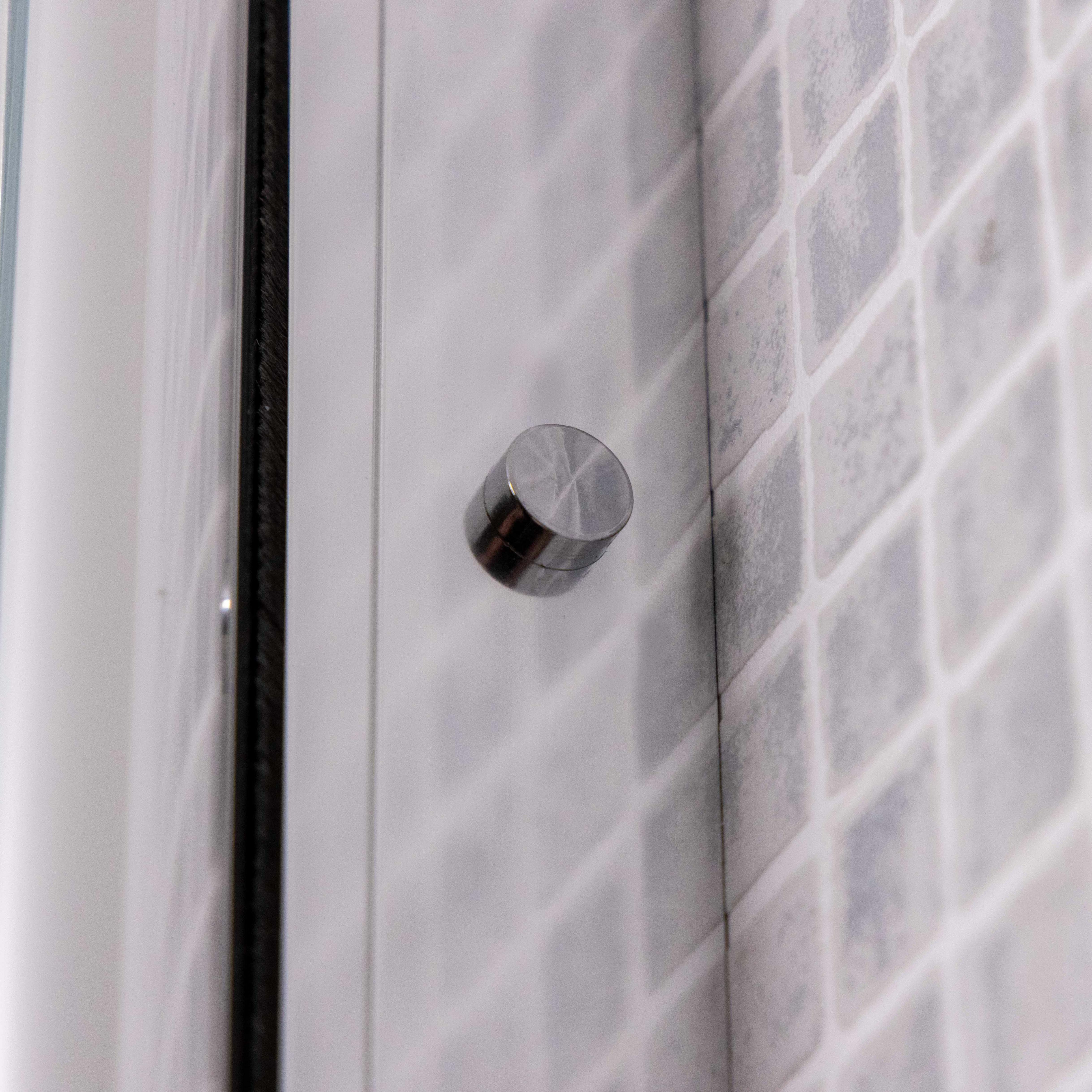 Neo Straight Clear glass Chrome effect frame Bath screen, (W) 780mm (H) 1400mm