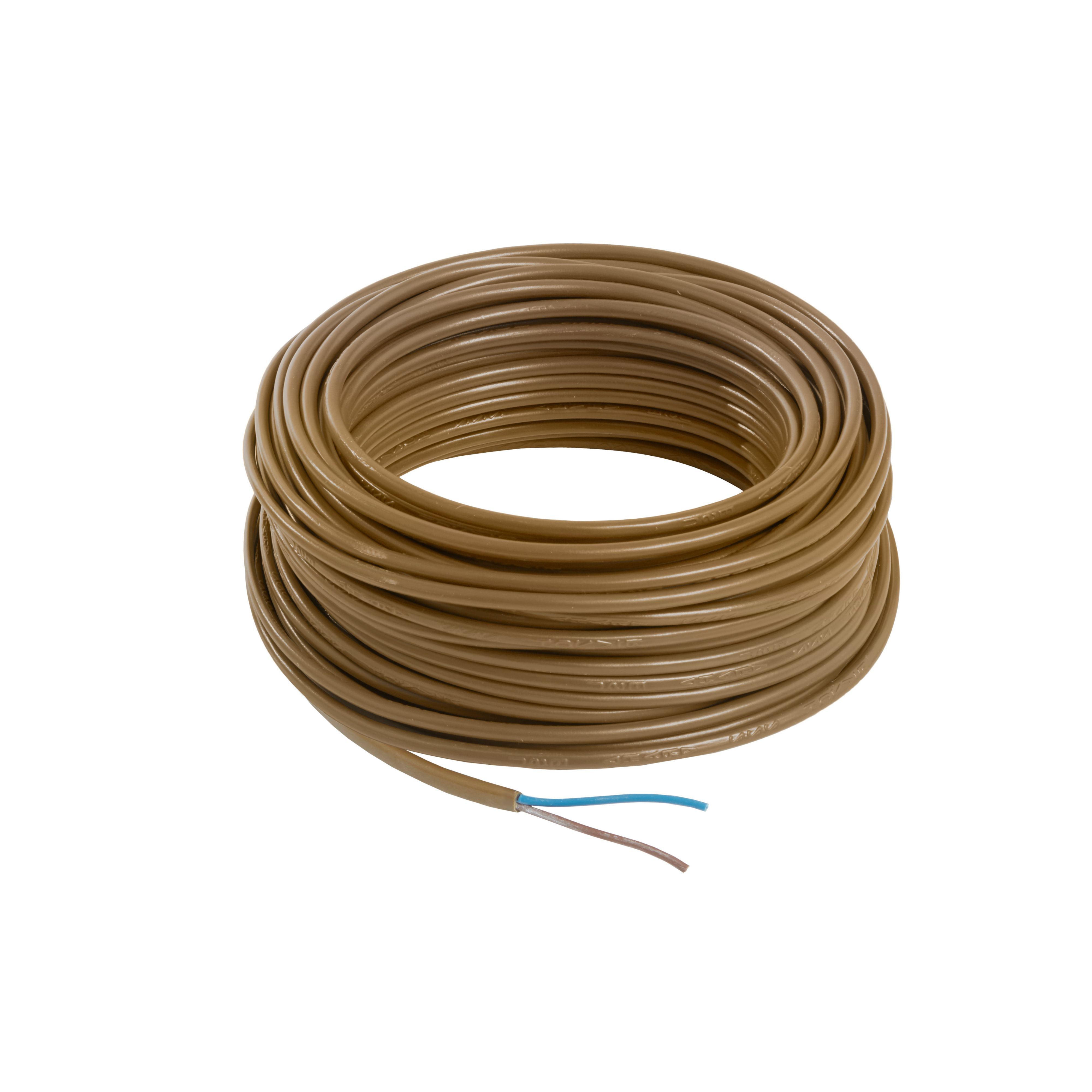 Nexans Brown 2-core Cable 0.75mm² x 25m | DIY at B&Q
