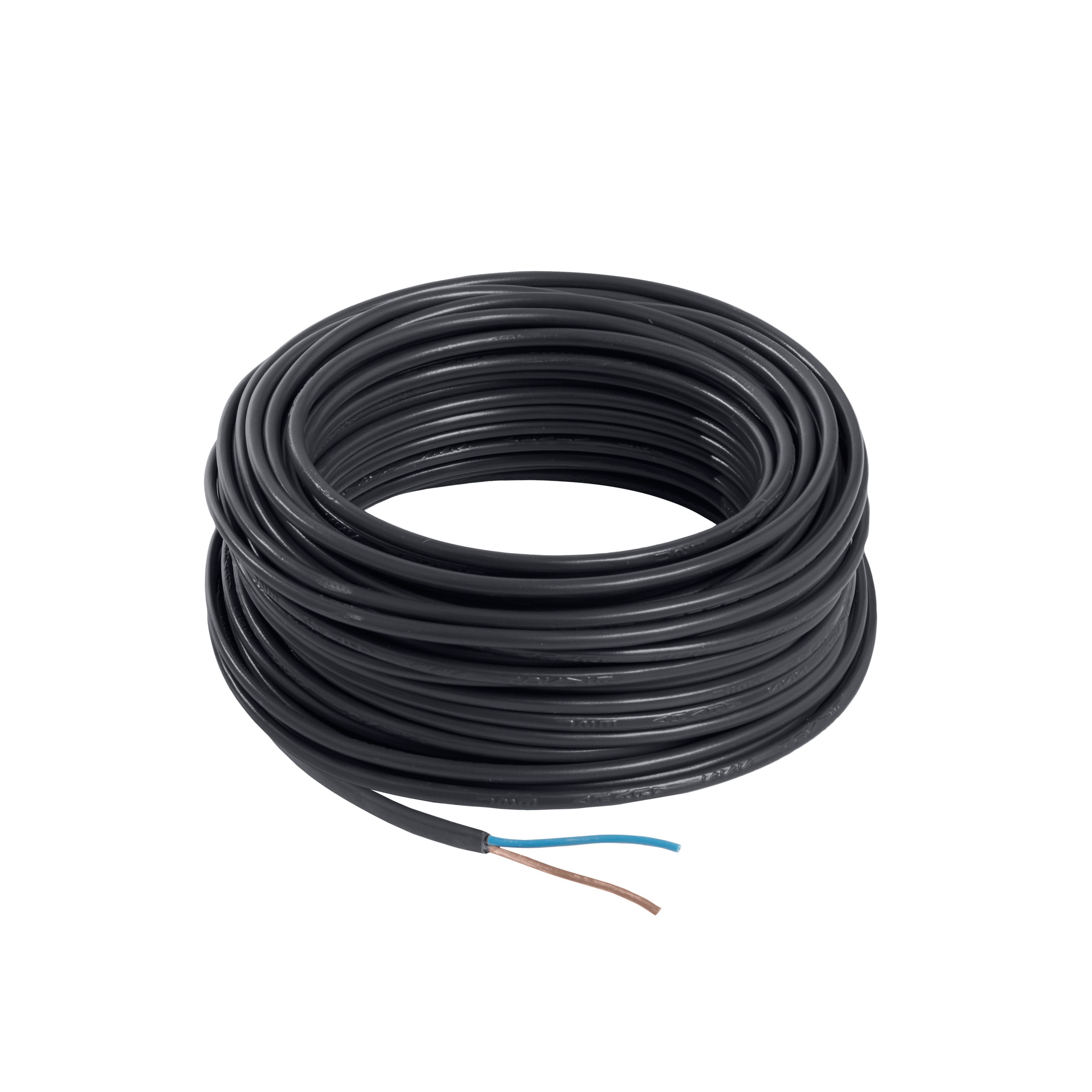 Nexans Nx100 Black 2 Core Multi Core Cable 0 75mm² X 25m Diy At Bandq