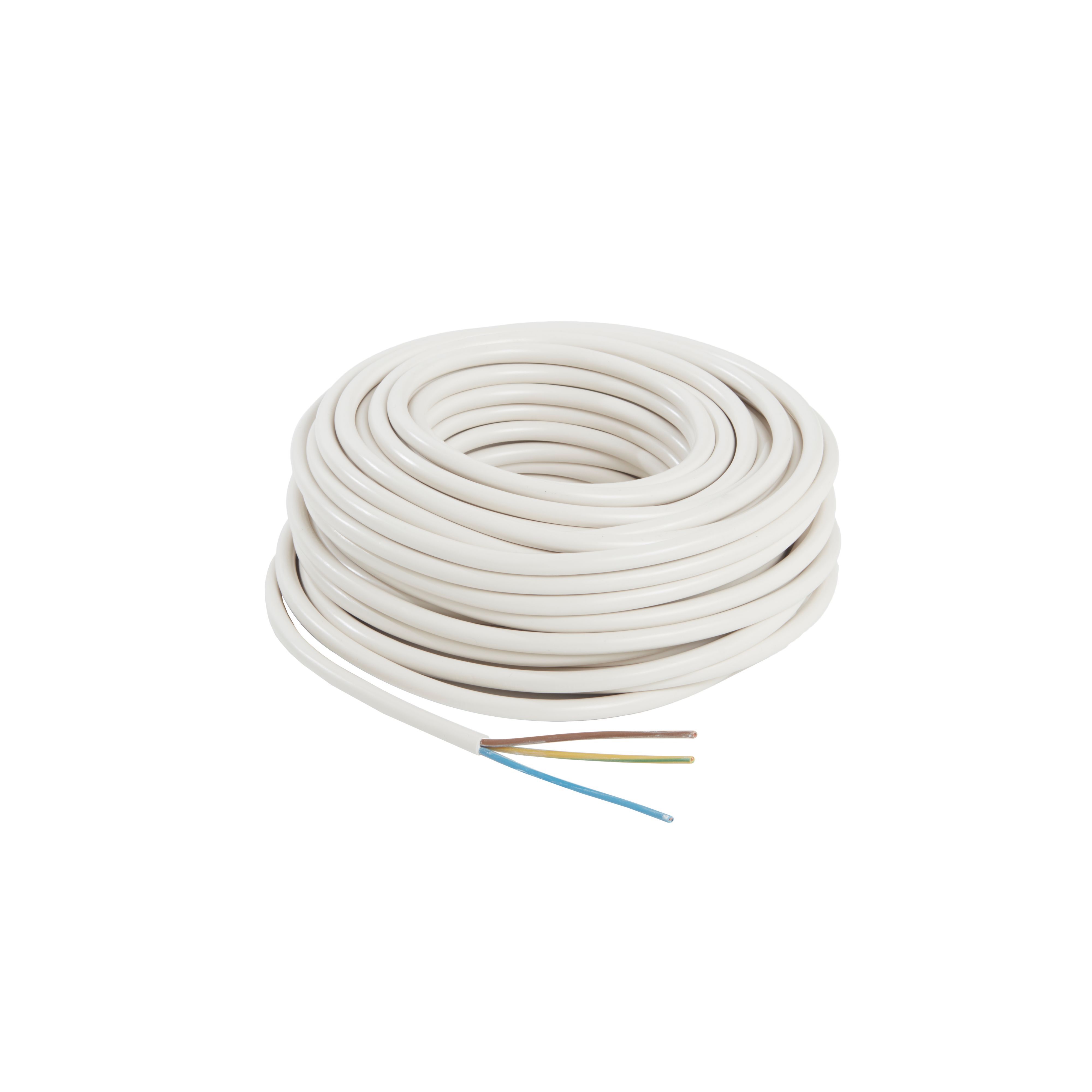 Nexans White 3 core Multi-core cable 1.5mm² x 25m | DIY at B&Q