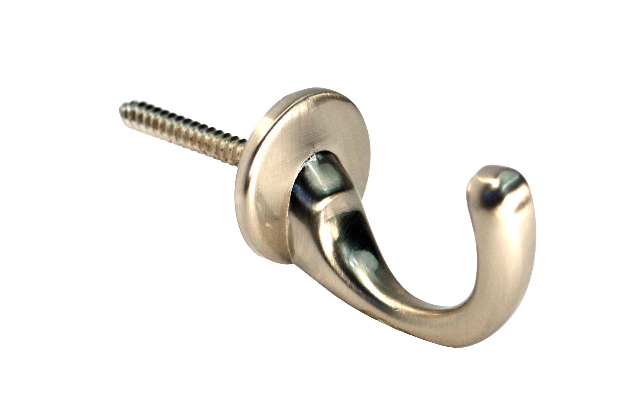 Nickel effect Zinc alloy Circular Single Round base Hook (H)41.5mm (W ...