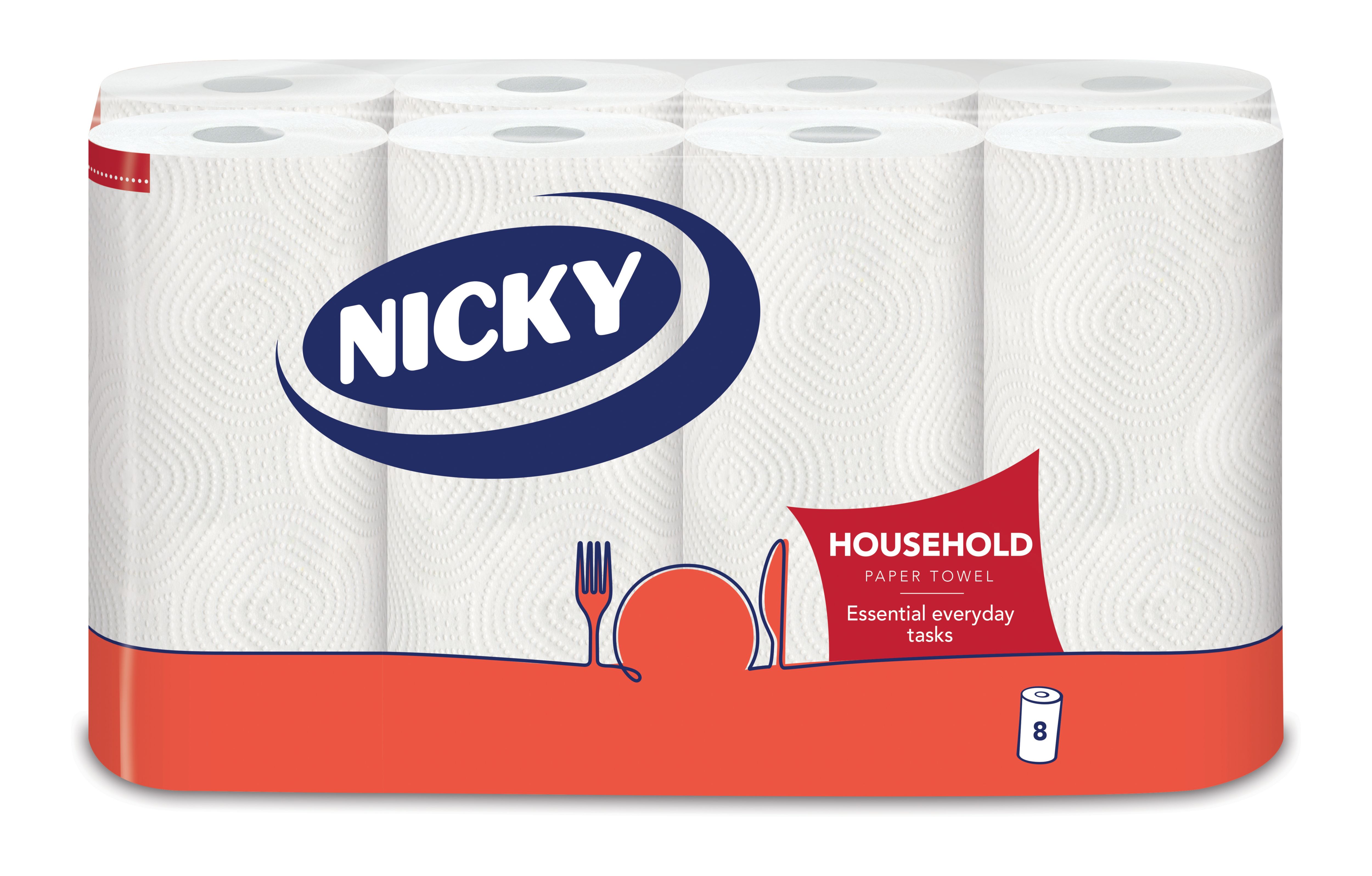 Nicky White Paper towels, Pack of 8