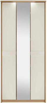 Noah Mussel oak effect Triple Wardrobe (H)1932mm (W)950mm (D)558mm