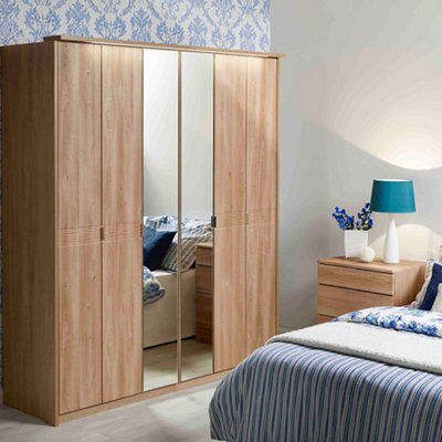 Noah Oak effect Triple Wardrobe (H)1932mm (W)1850mm (D)558mm