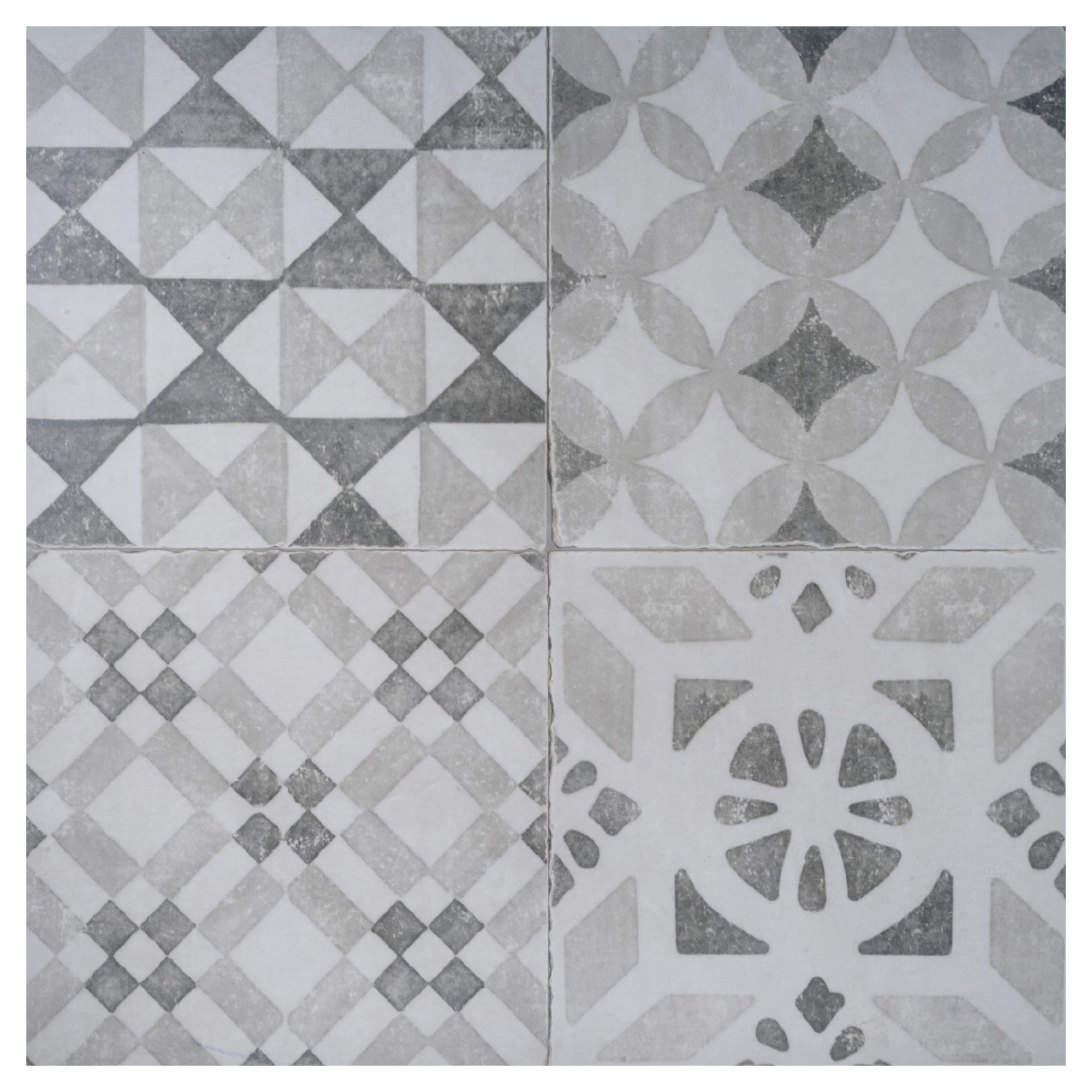 Nordic décor Grey Matt Geo pattern Stone effect Porcelain Outdoor Floor ...