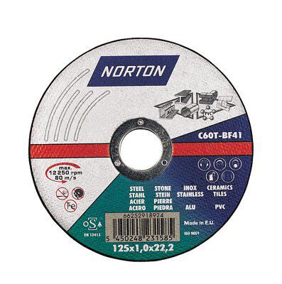 Norton Cutting & grinding disc set 125mm x 22mm, Pack of 5