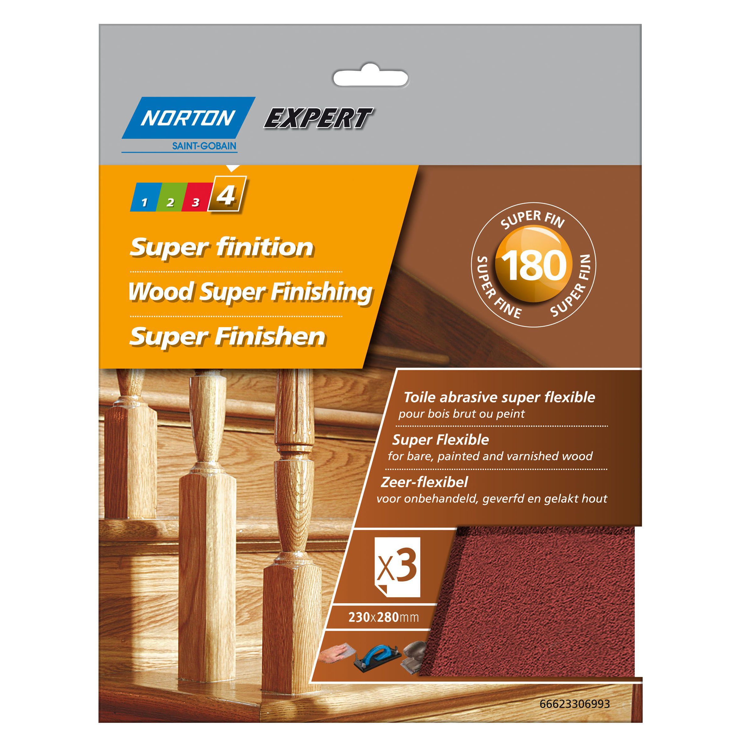 Norton Expert Aluminium oxide Extra fine Hand sanding sheets, Pack of 3 ...