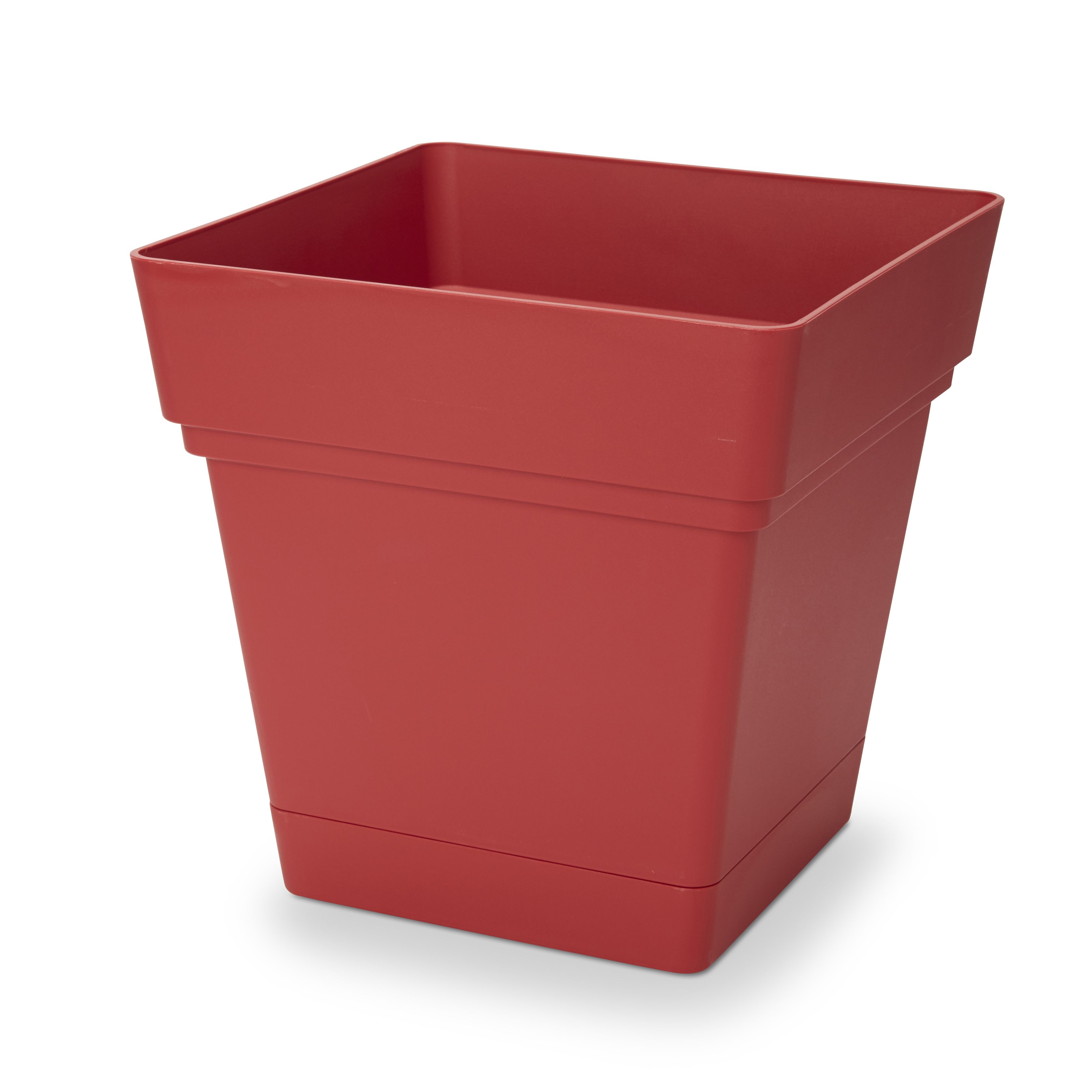 Nurgul Red Plastic Square Plant pot (Dia)38cm | DIY at B&Q
