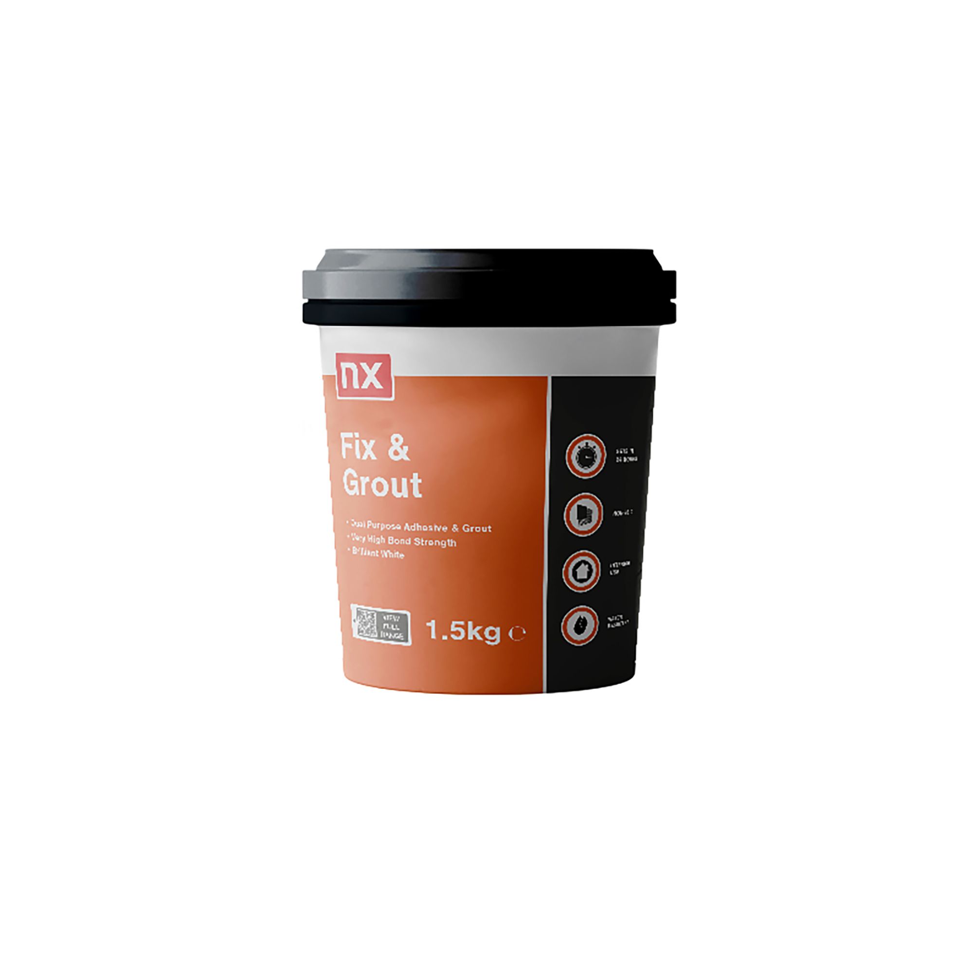 NX Dual Purpose Fix & Grout Ready mixed Brilliant white Wall tile ...