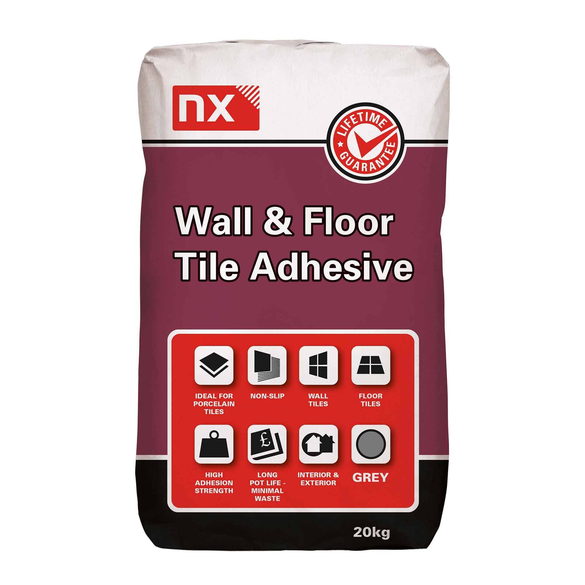 NX Grey Tile Adhesive, 20kg