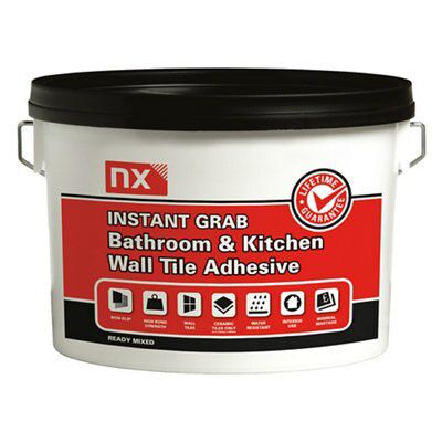 NX Instant grab Ready mixed Off white Tile Adhesive, 7.5kg | DIY at B&Q