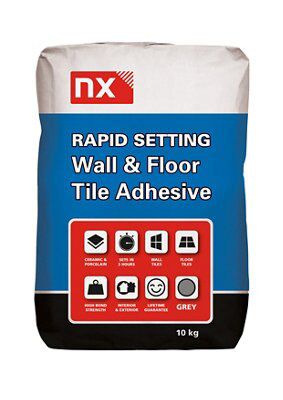 NX Rapid setting Ready mixed Grey Tile Adhesive & grout, 10kg | DIY at B&Q