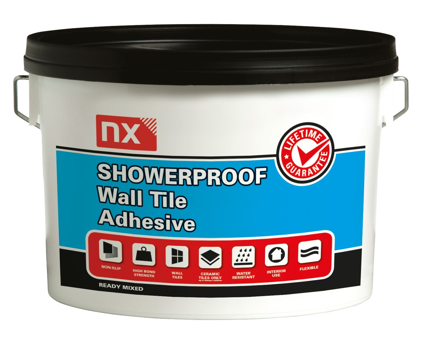 NX Showerproof Ready mixed Off White Tile Adhesive, 15kg