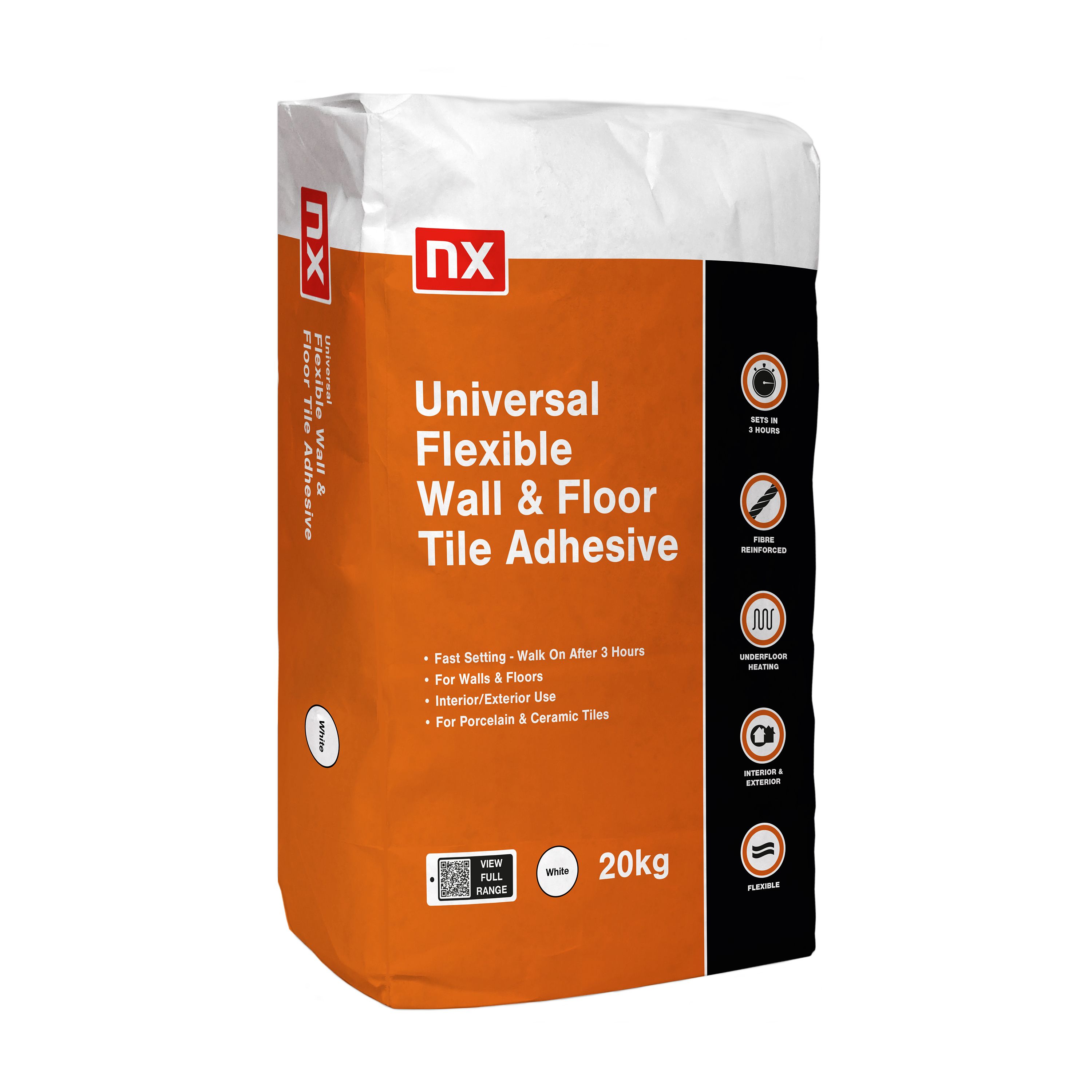 NX Universal Flexible Stone white Tile Adhesive, 20kg | DIY at B&Q