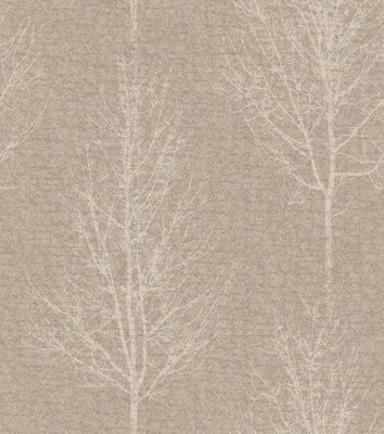 Opus Hadrian Taupe Tree Mica effect Embossed Wallpaper | DIY at B&Q
