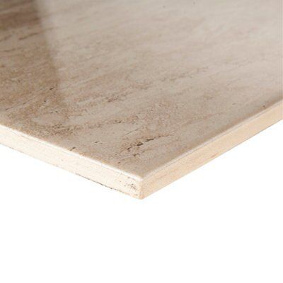 Origin Beige Ceramic Wall & floor Tile Sample | DIY at B&Q