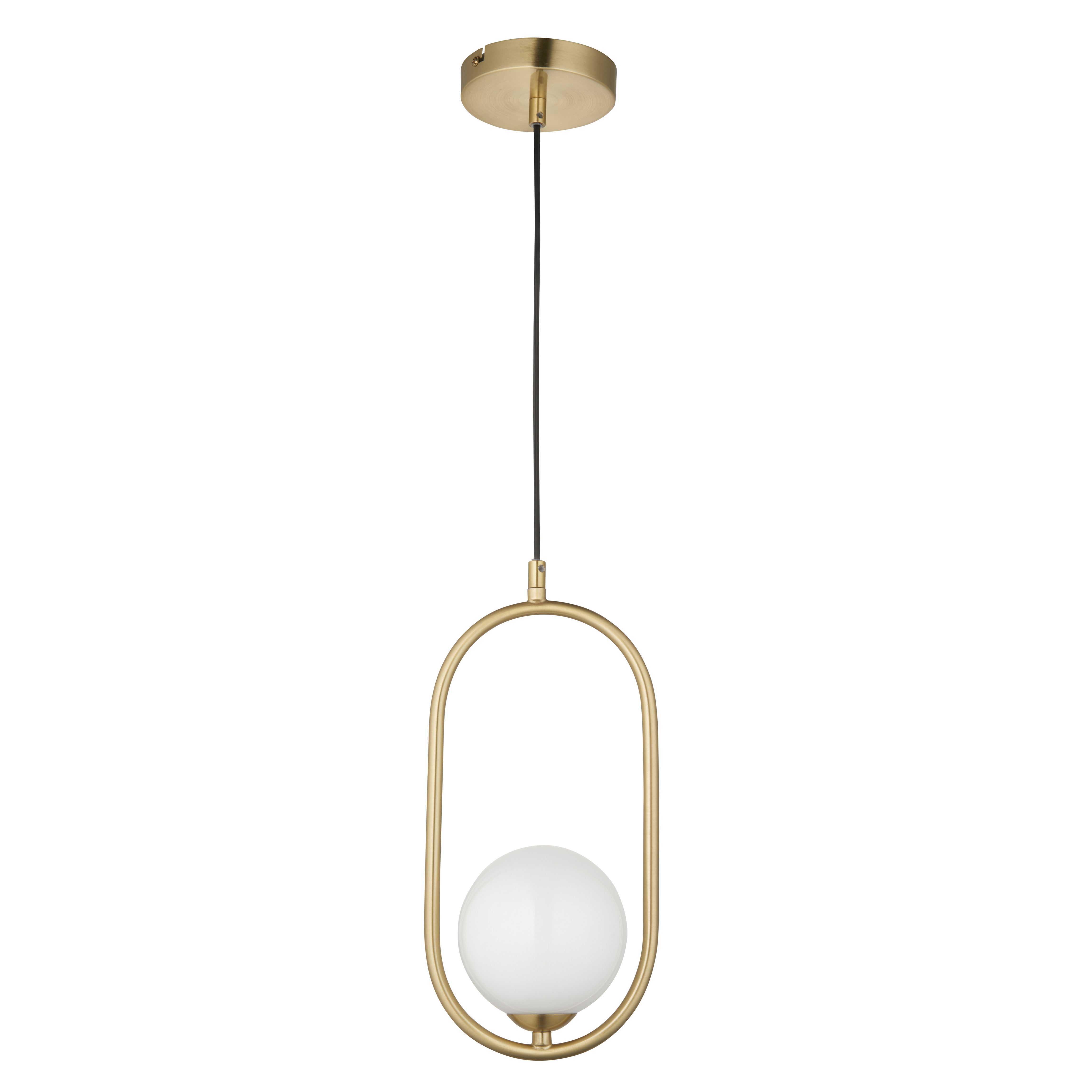 Oval Gold effect LED Pendant ceiling light, (Dia)165mm