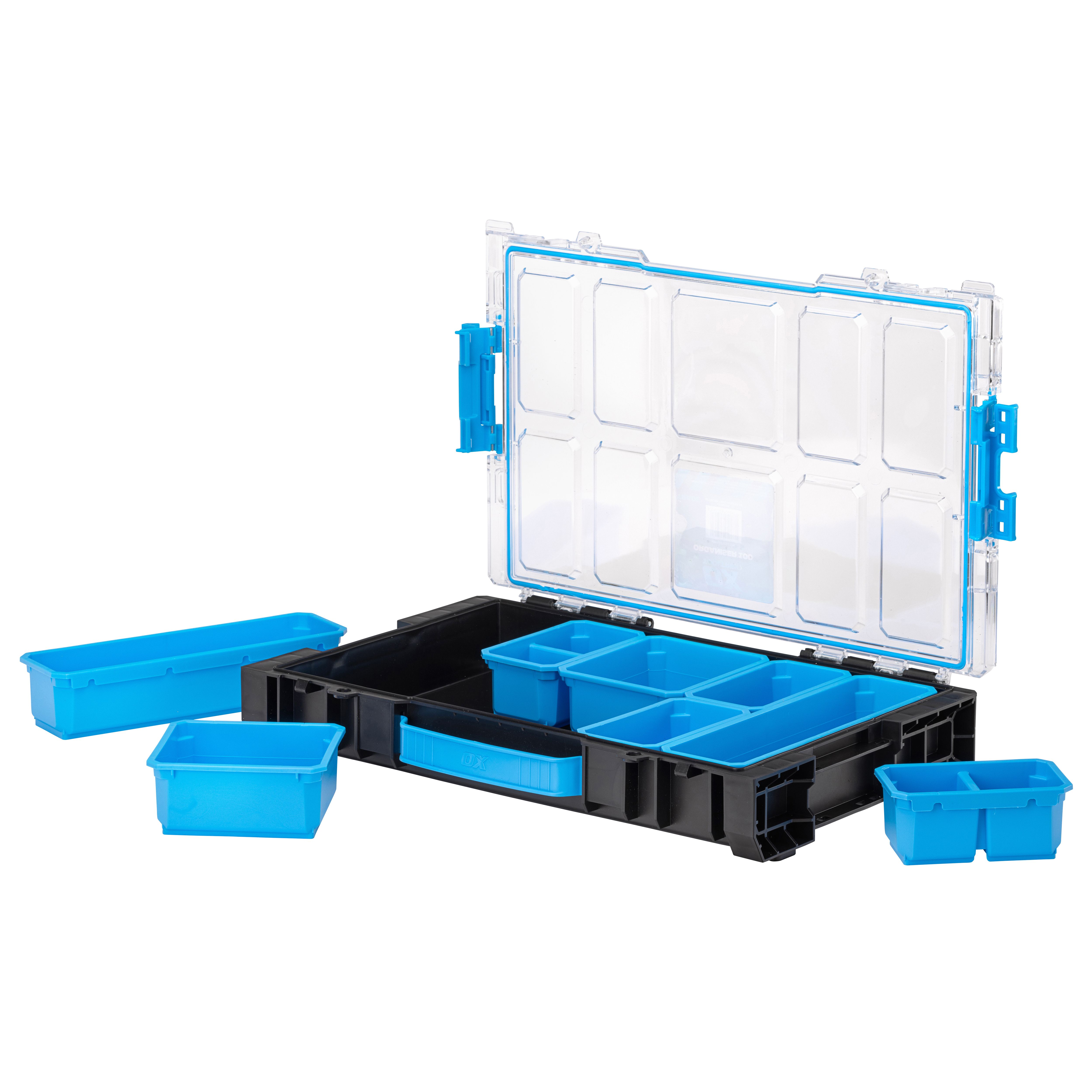 OX Tooltrek Black Small Divider compartment box with 8 compartment ...