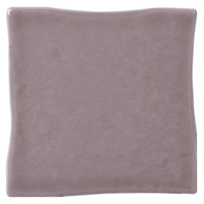 Padstow Taupe Gloss Plain Stone effect Ceramic Tile, Pack of 25, (L ...