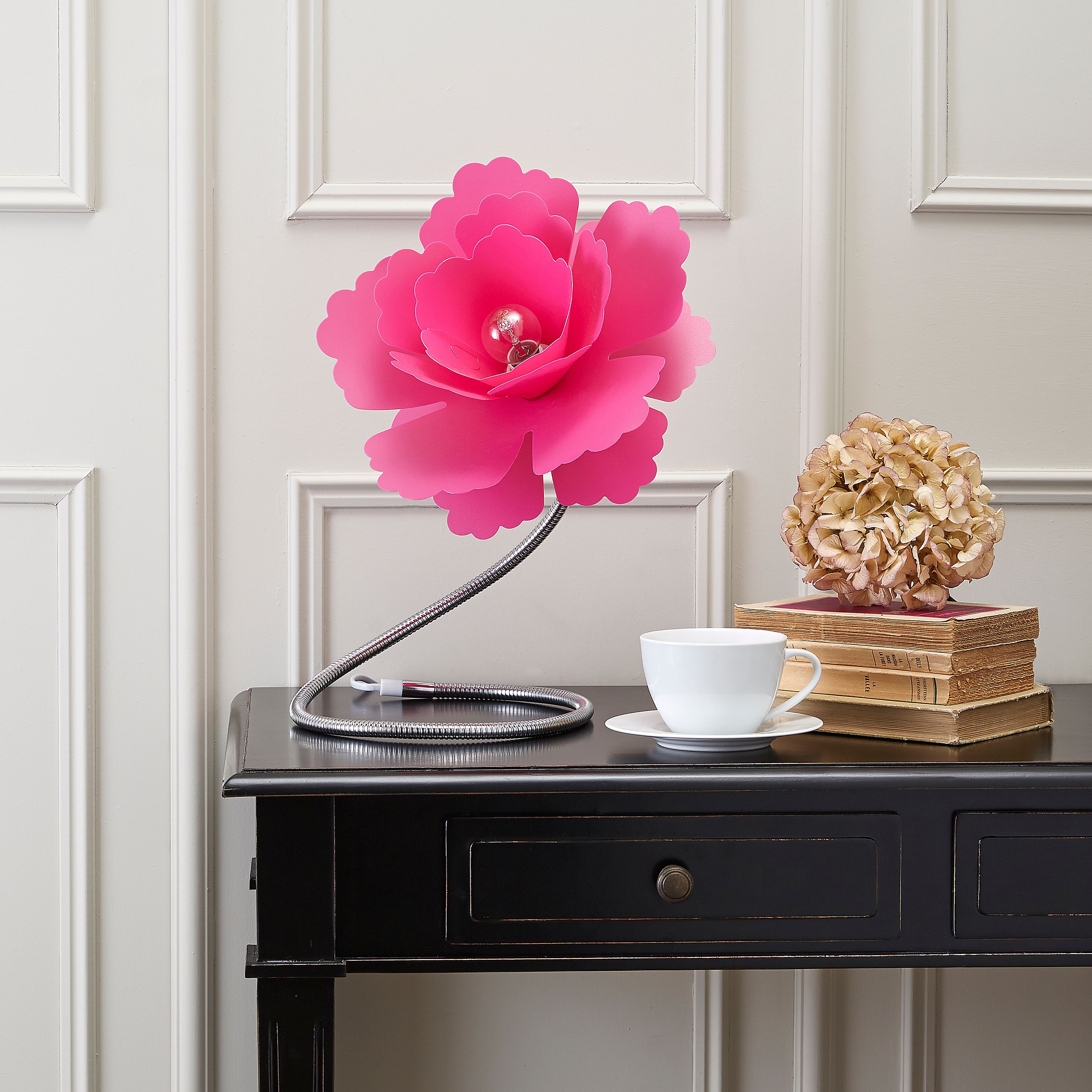 Paloma Flower Fuchsia Incandescent Table lamp | DIY at B&Q