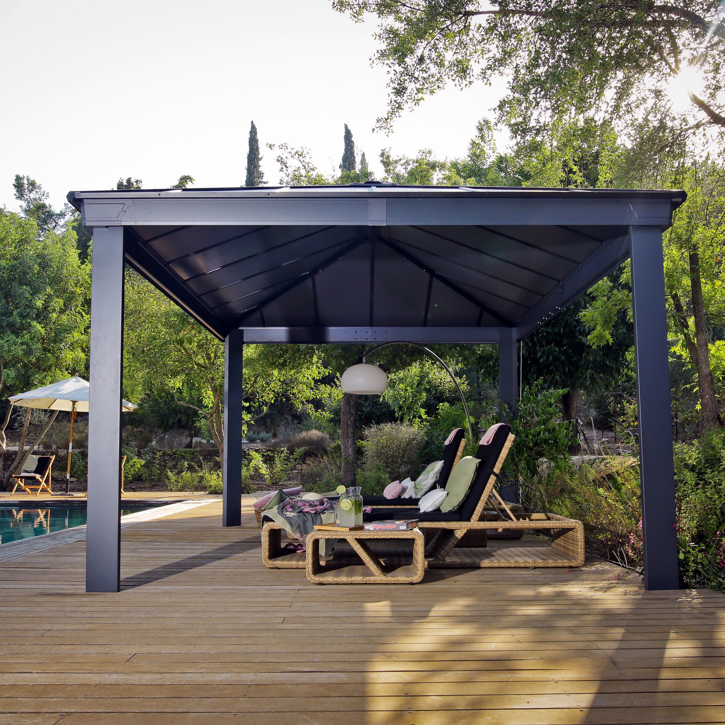 Palram - Canopia Grey Rectangular Gazebo, (W)4.88m (D)3.64m - Assembly ...