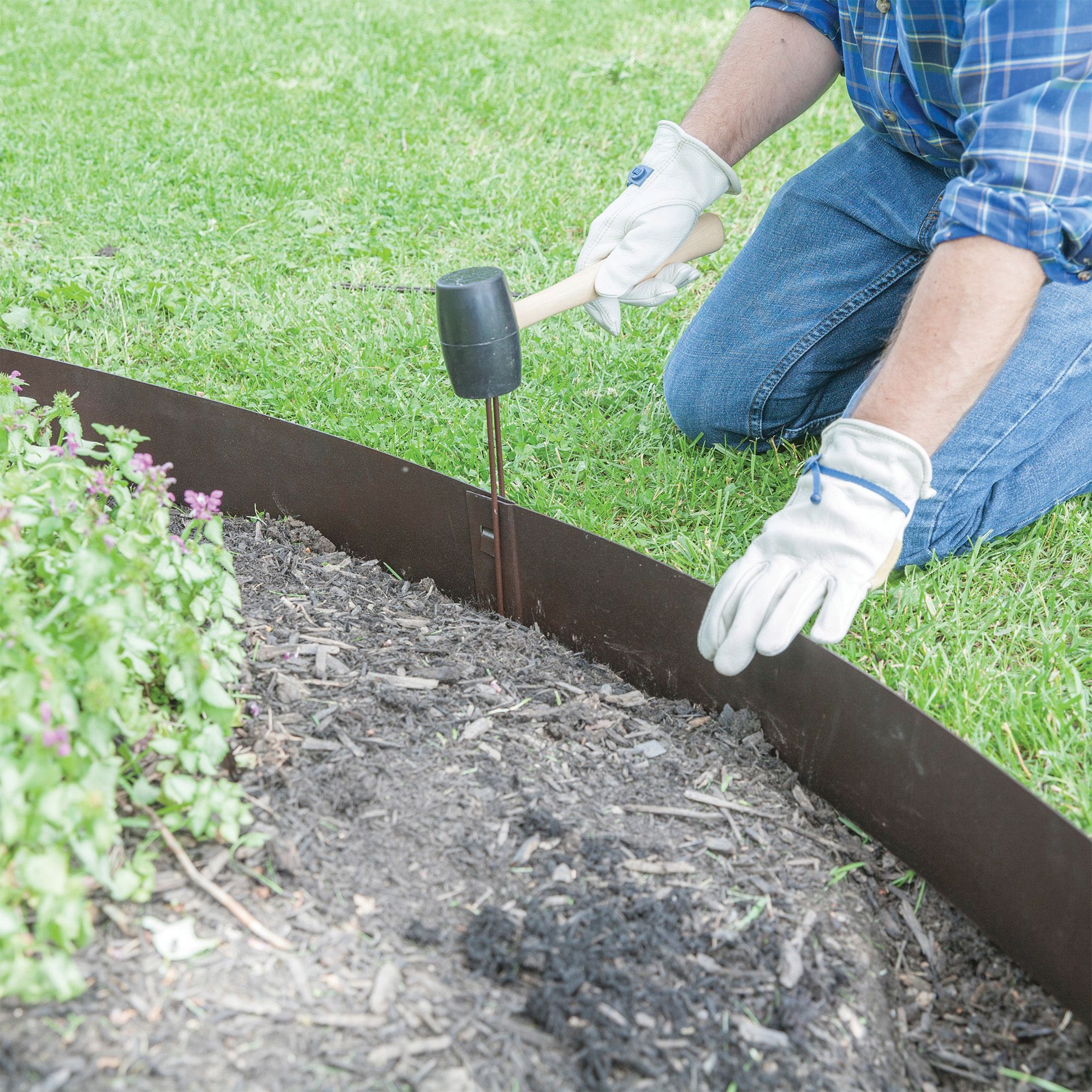 Panacea Bronze Steel Straight Edge Lawn edging (H)10.2cm (L)2.64m