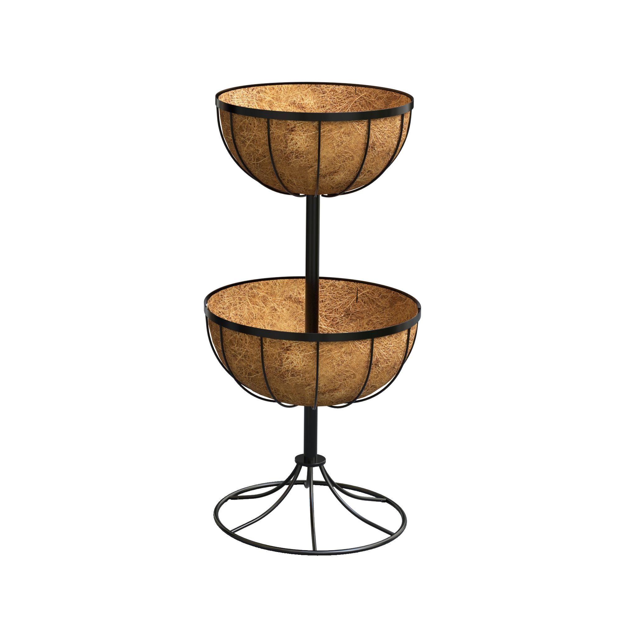 Panacea Hanging Garden Black Flower fountain Round Planter (H)78cm (W)30cm