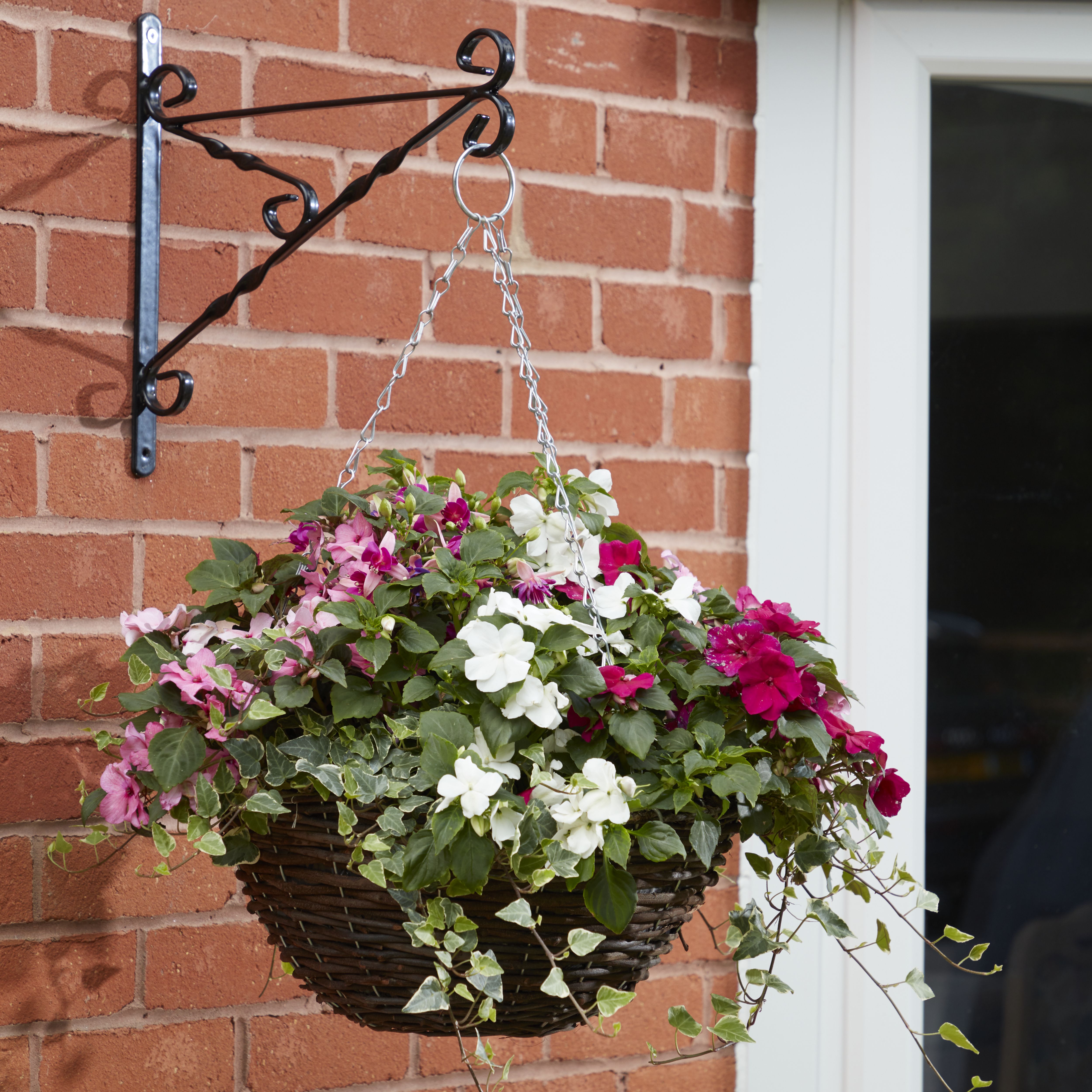 Panacea Natural Round Rattan Hanging basket, 30cm