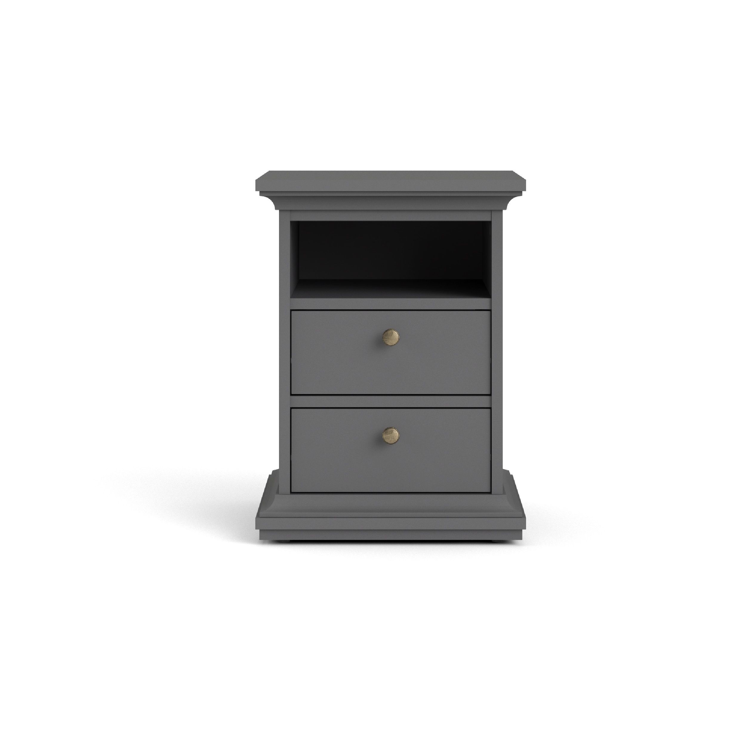 Paris Matt 2 Drawer Bedside table H 588mm W 436mm D 400mm