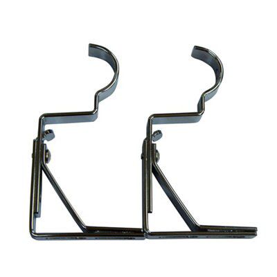 Passing Stainless steel effect Black Metal Curtain track bracket, Pack ...